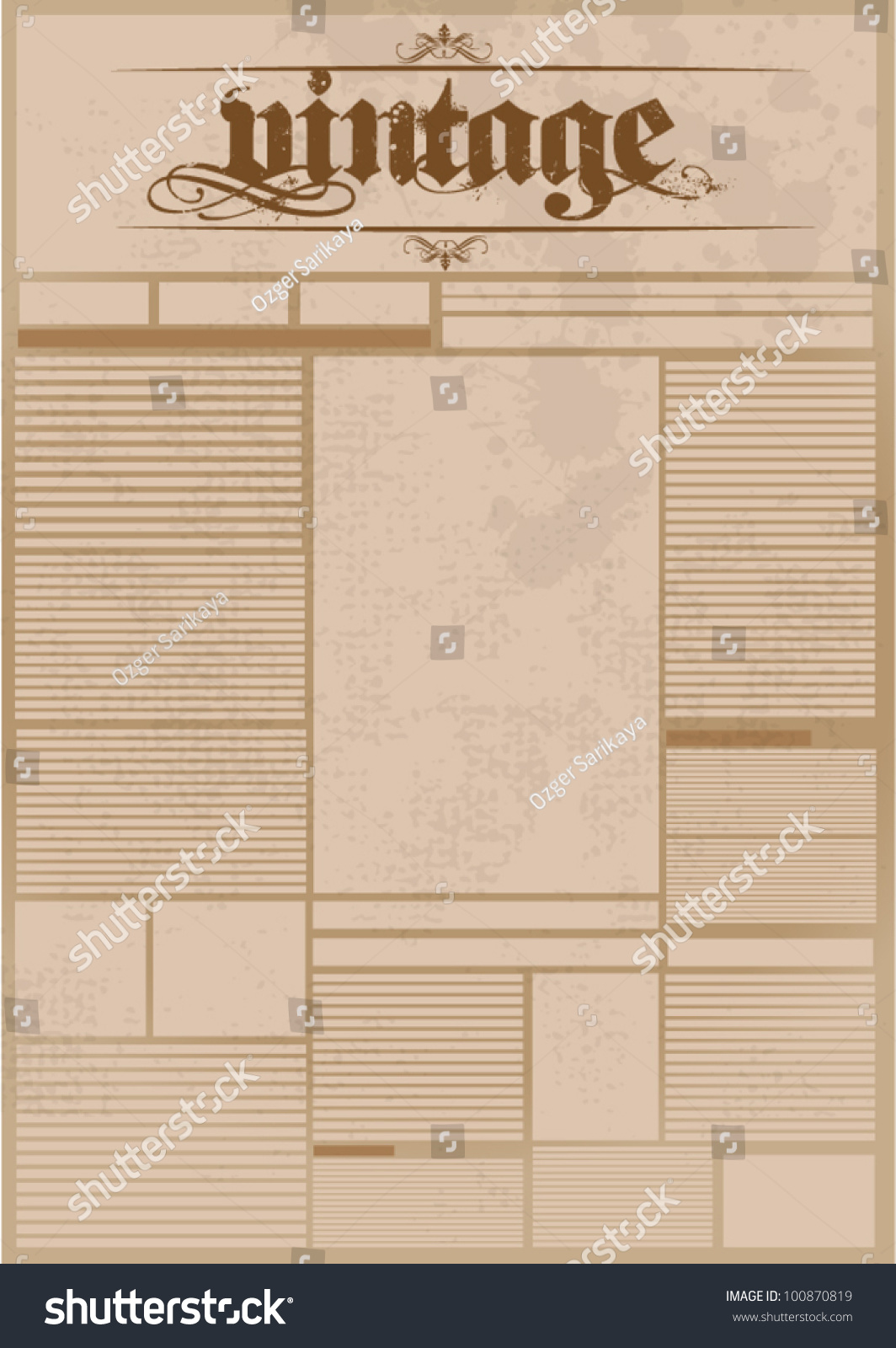 Vector Vintage Newspaper Background: vector de stock (libre de regalías ...