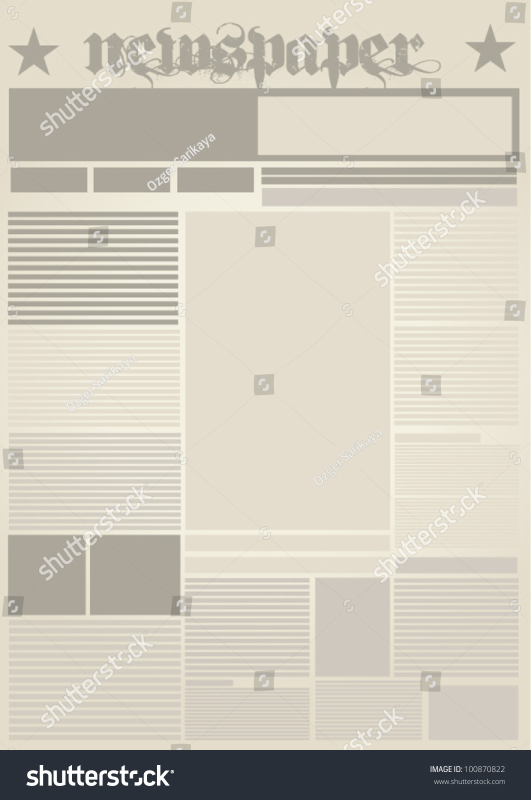 Vector Vintage Newspaper Background Stock Vector (Royalty Free ...