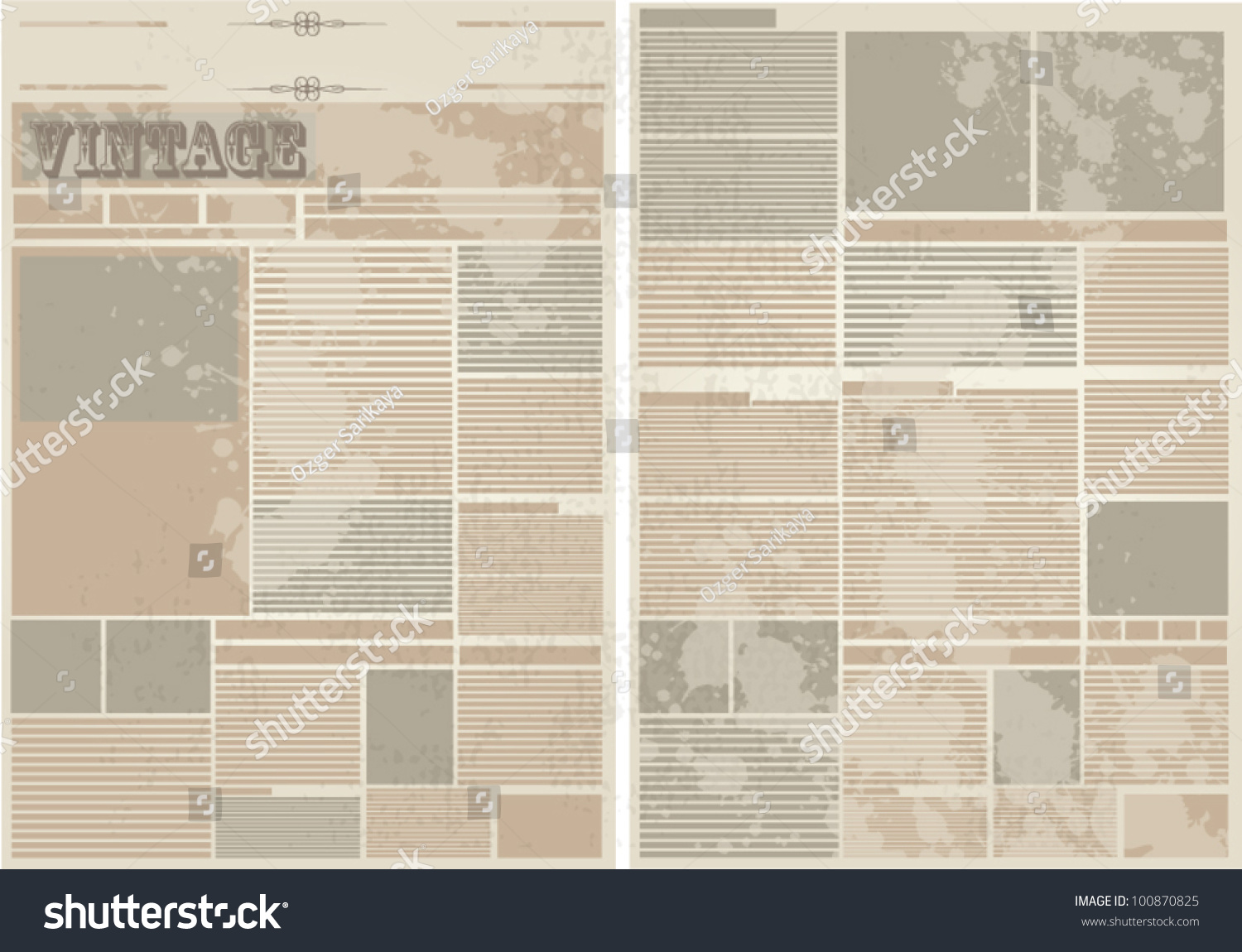 Vector Vintage Newspaper Background Stock Vector (Royalty Free ...