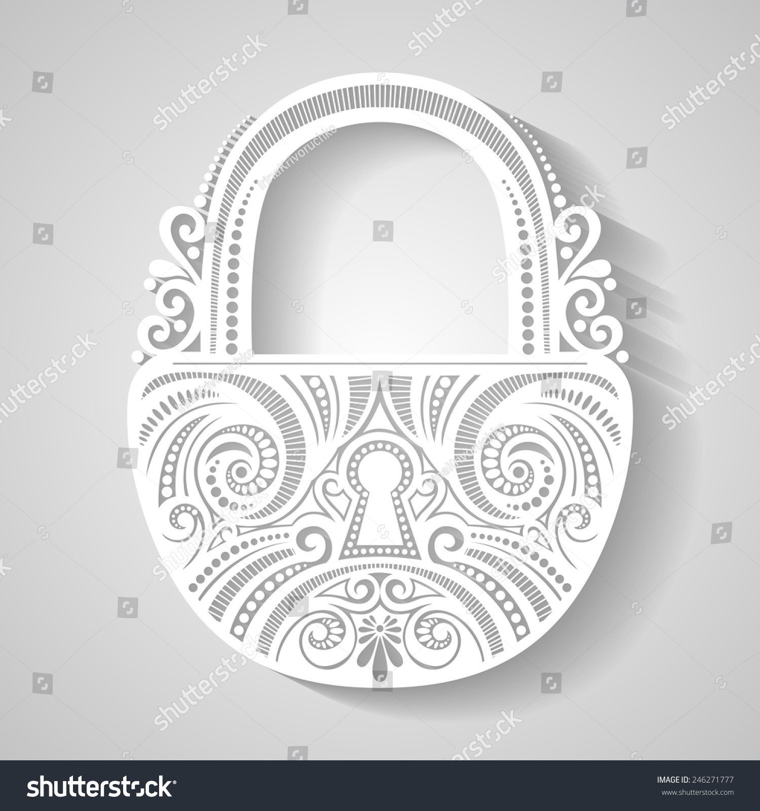 Vector Vintage Ornate Lock Patterned Design Stock Vector (Royalty Free ...