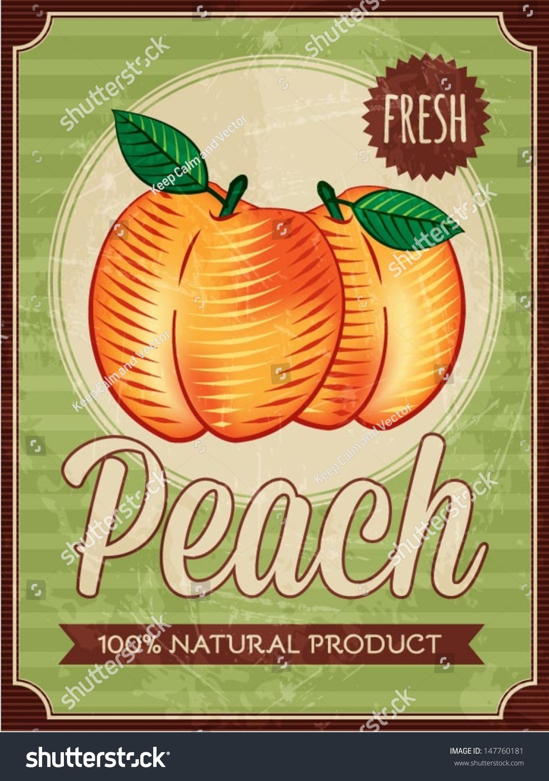 Vector Vintage Styled Peach Poster Stock Vector (Royalty Free ...