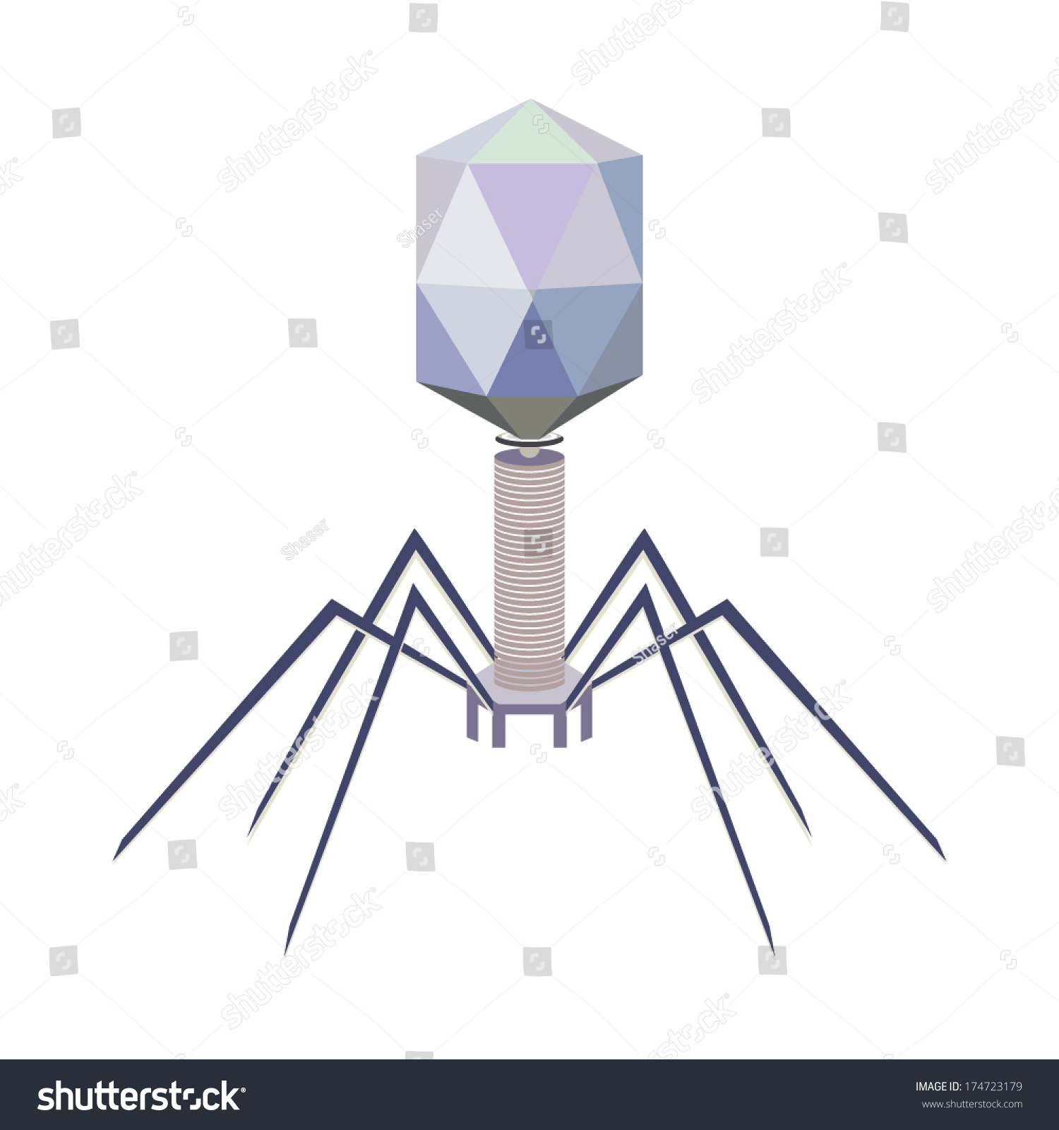 Vector Virus Bacteriophage Model Vector de stock (libre de regalías ...
