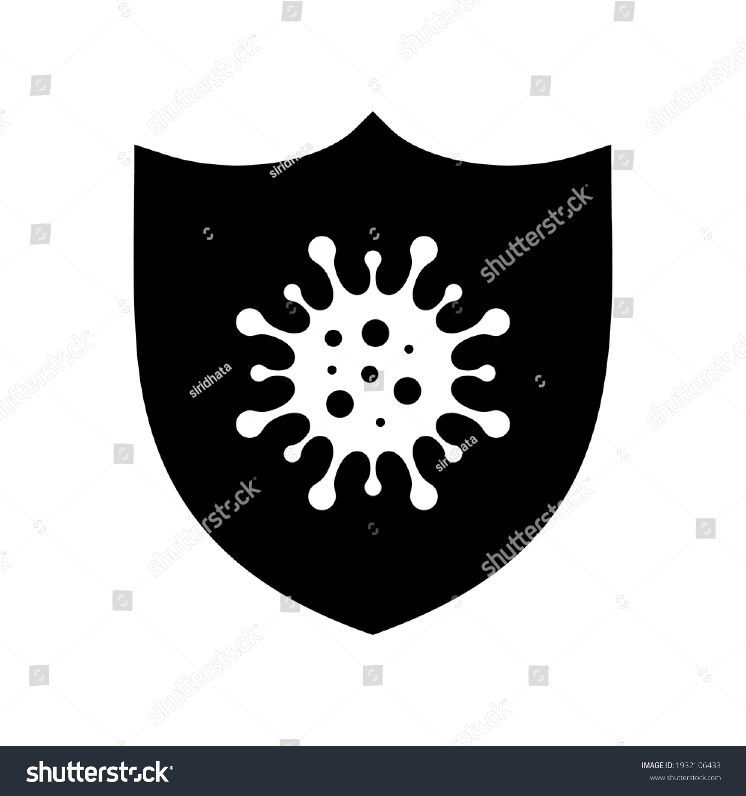 Vector Virus Protection Shield Illustration Stock Vector (Royalty Free ...
