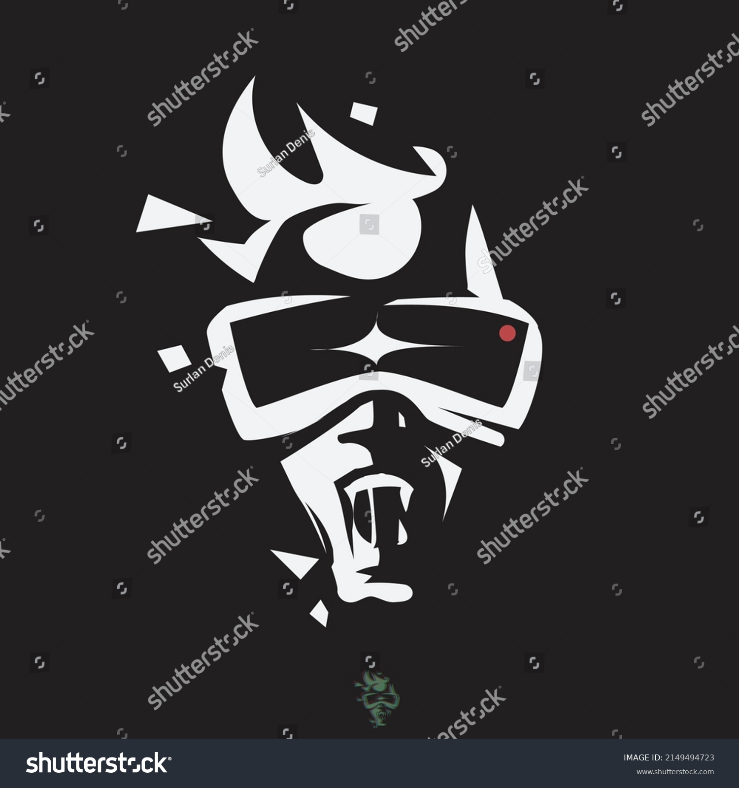 Vector Vr Gamer Face Illustration Stock Vector (Royalty Free ...
