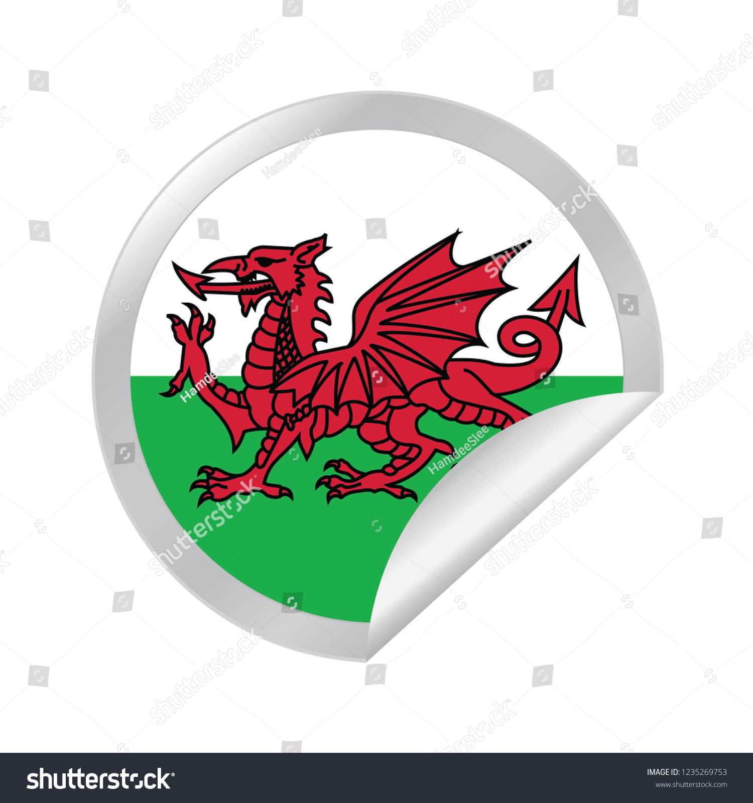 Vector Wales Circle Folded: เวกเตอร์สต็อก (ปลอดค่าลิขสิทธิ์) 1235269753 ...