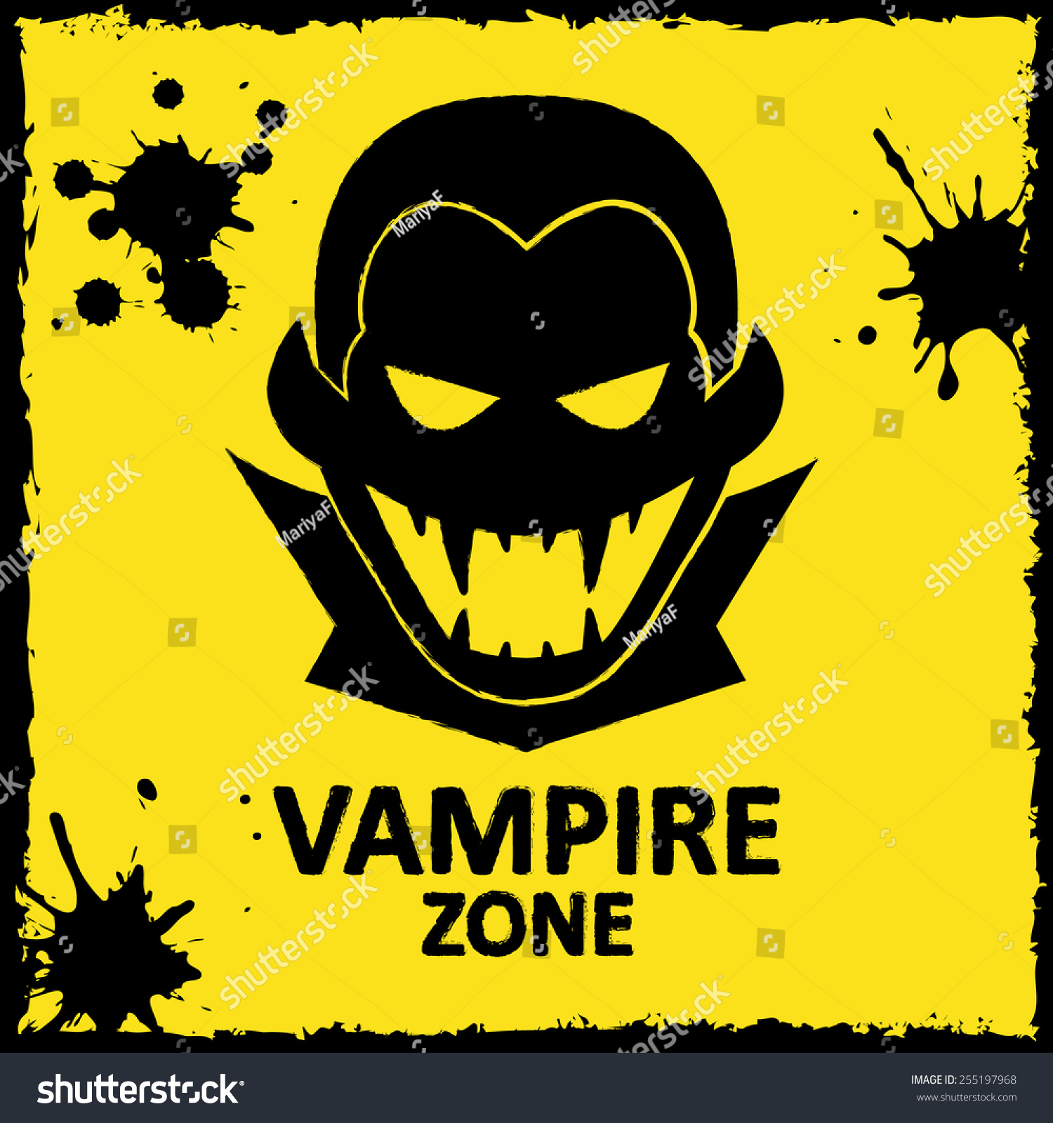 Vector Wall Graffiti About Vampire Yellow Stock Vector (Royalty Free ...