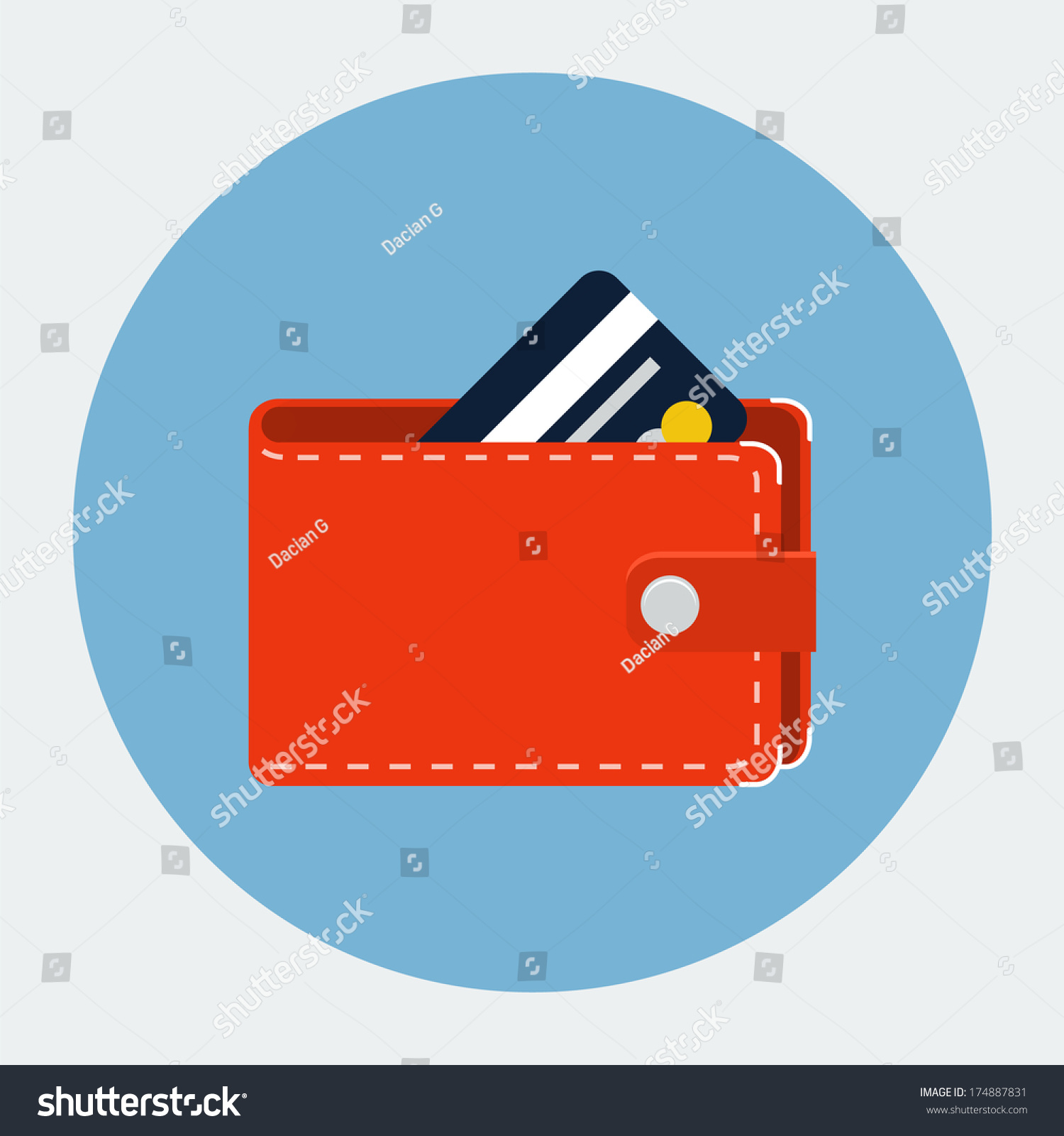 Vector Wallet Card Icon Stock Vector (Royalty Free) 174887831