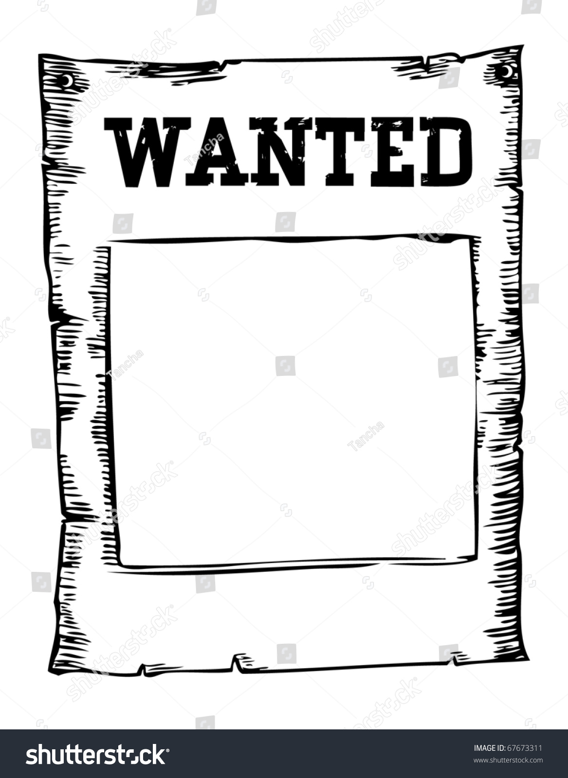 Vector Wanted Poster Image On White Stock Vector (Royalty Free) 67673311