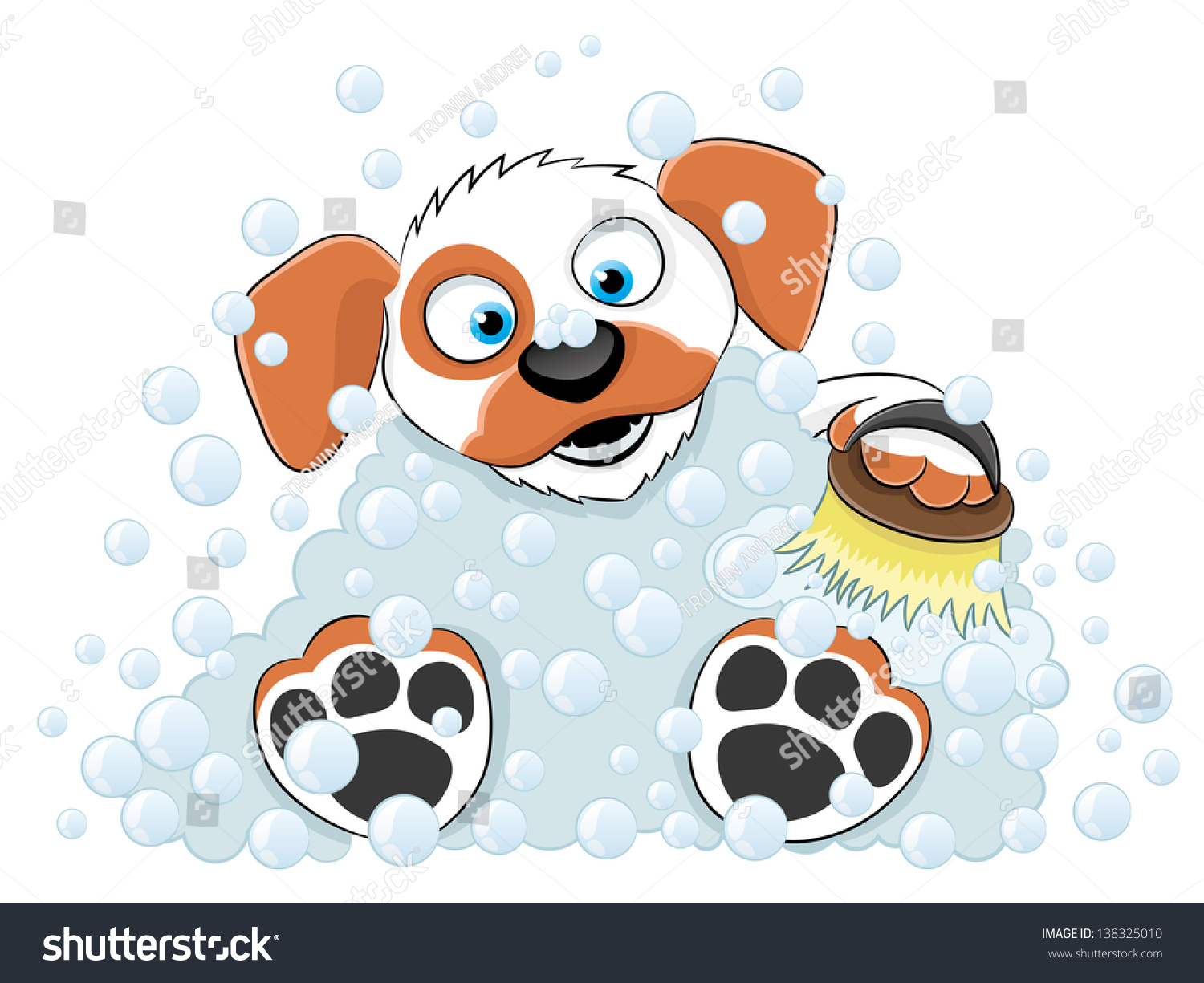 Vector Washing Dog Stock Vector (Royalty Free) 138325010