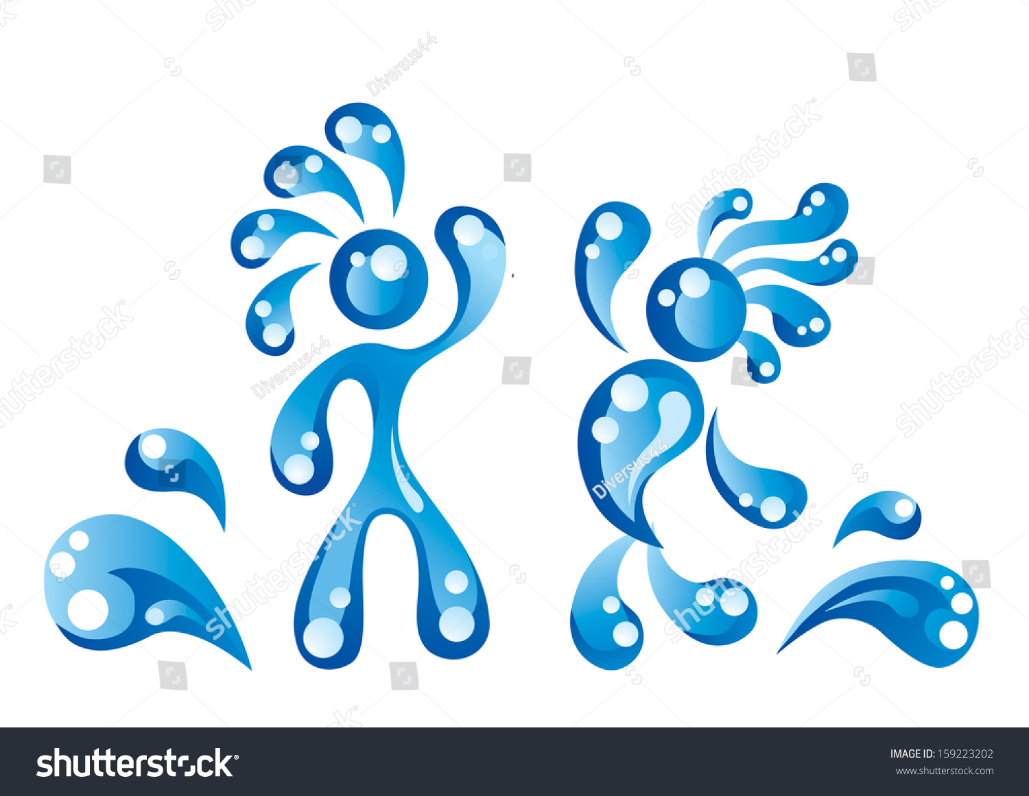 Vector Water Drop Man Character Stock Vector (Royalty Free) 159223202
