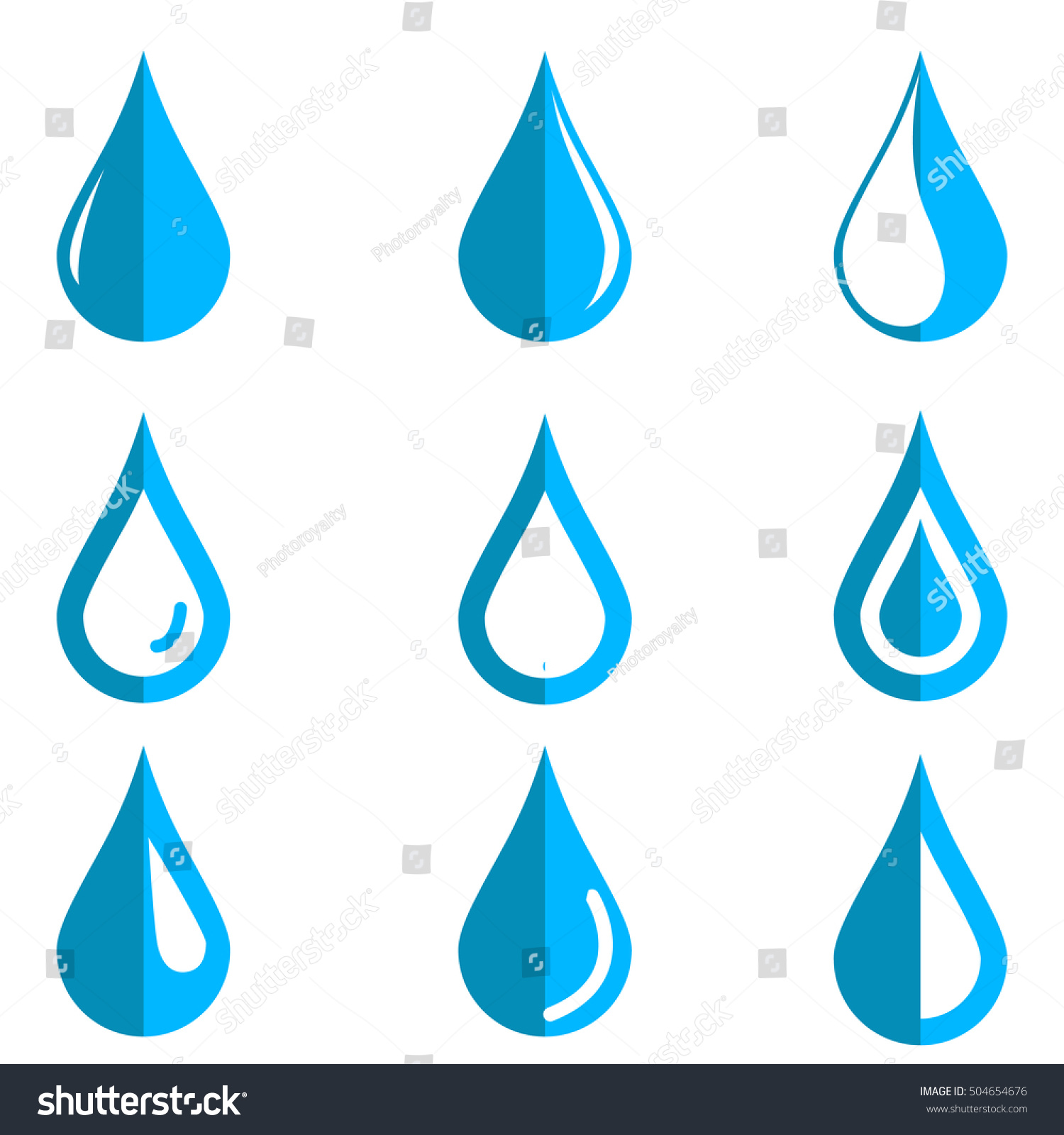 Vector Water Drops Icon Set Vector: vector de stock (libre de regalías ...