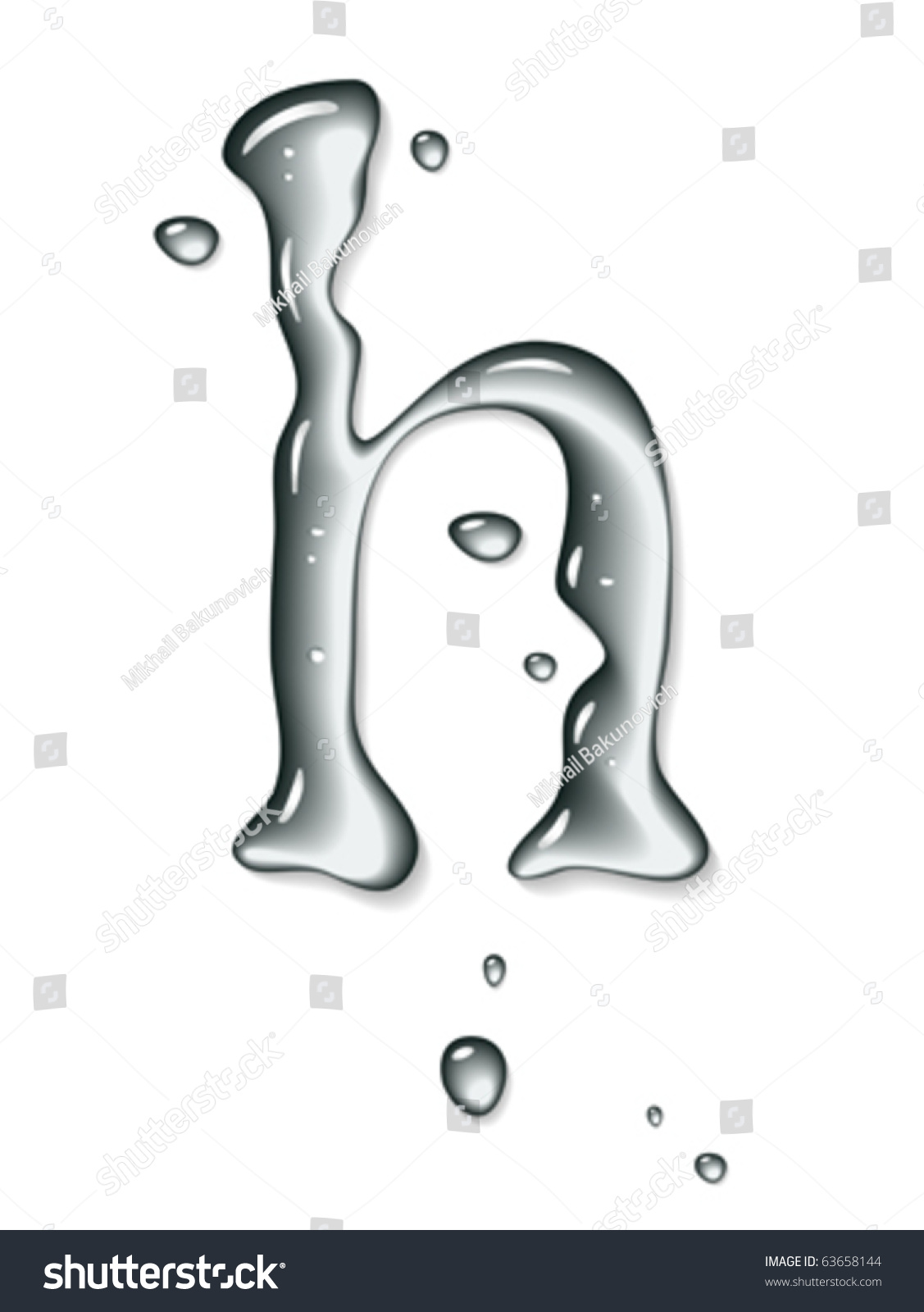 Vector Water Letter H Stock Vector (Royalty Free) 63658144