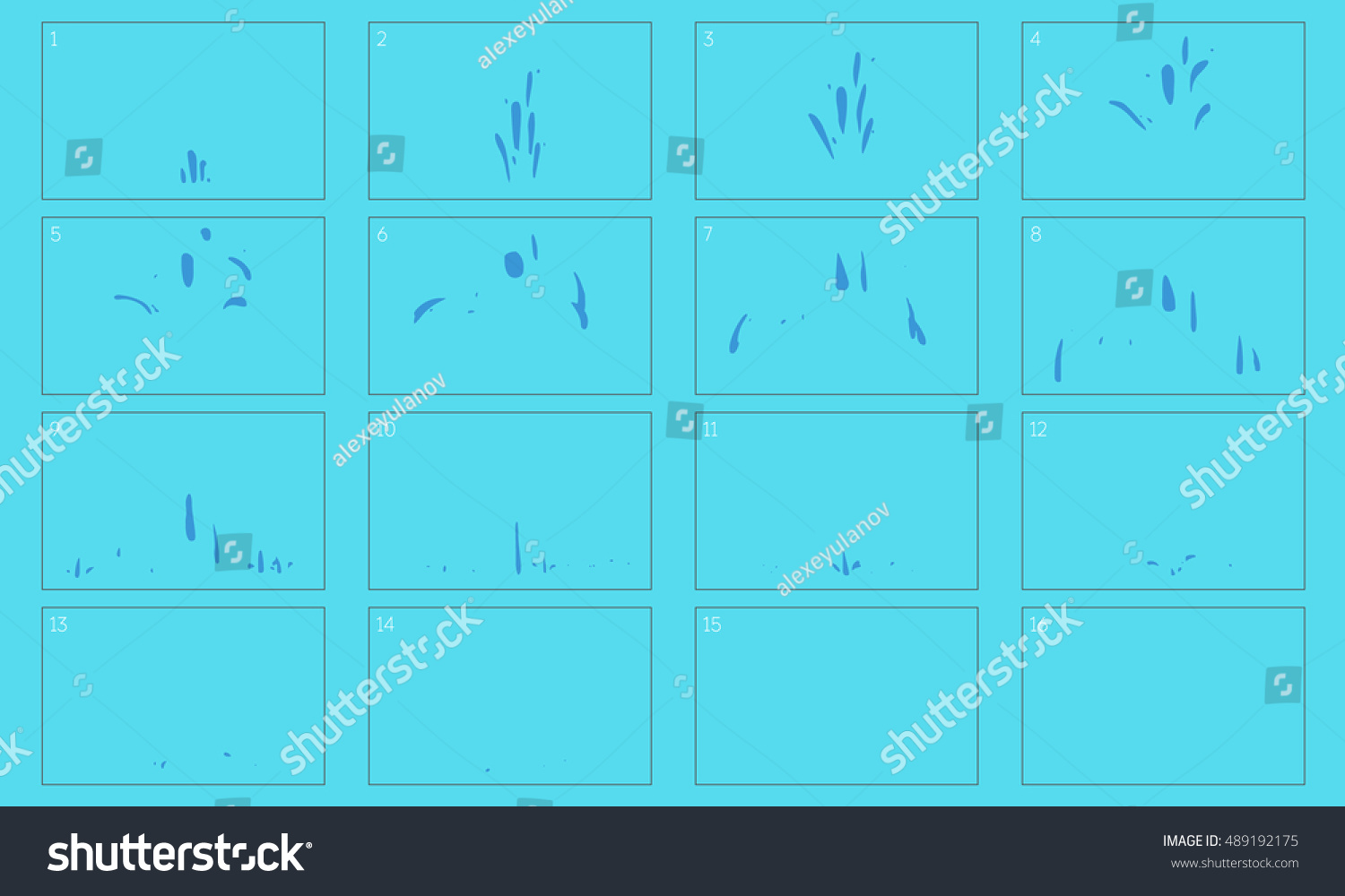 Vector Water Splash Sequence Animation Sprite: vector de stock (libre ...