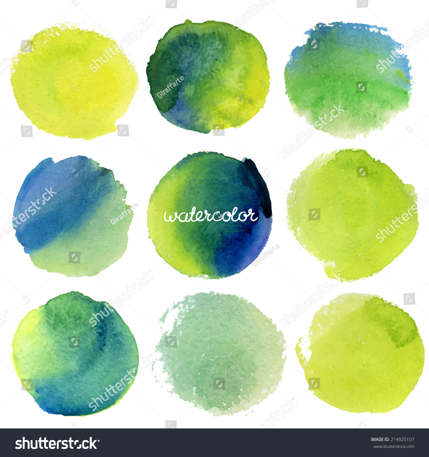 Vector Watercolor Circles - 214925107 : Shutterstock