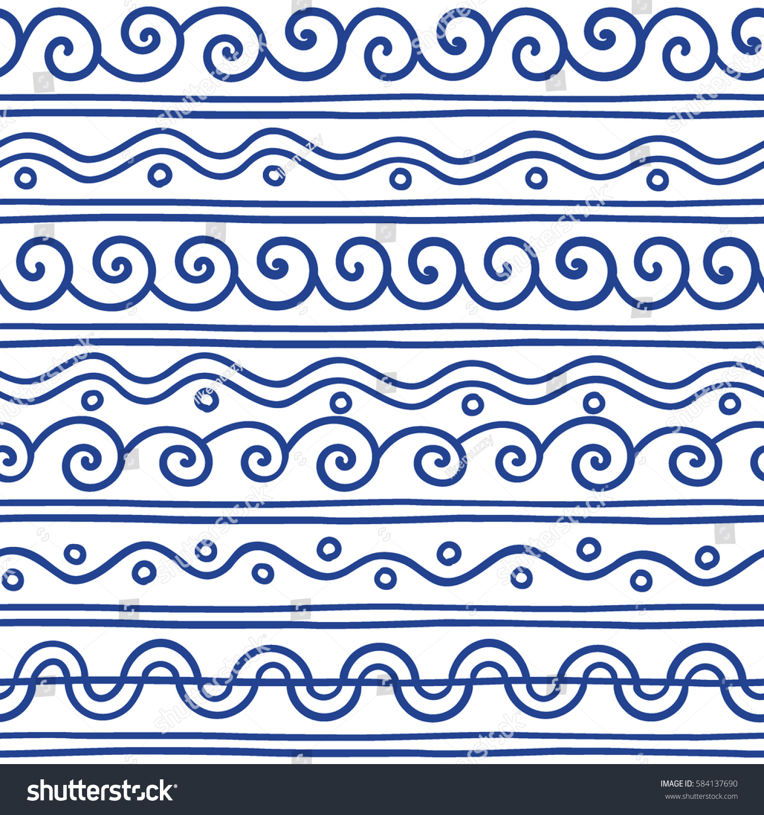Vector Wave Meander Decorative Elements Set: เวกเตอร์สต็อก (ปลอดค่า ...