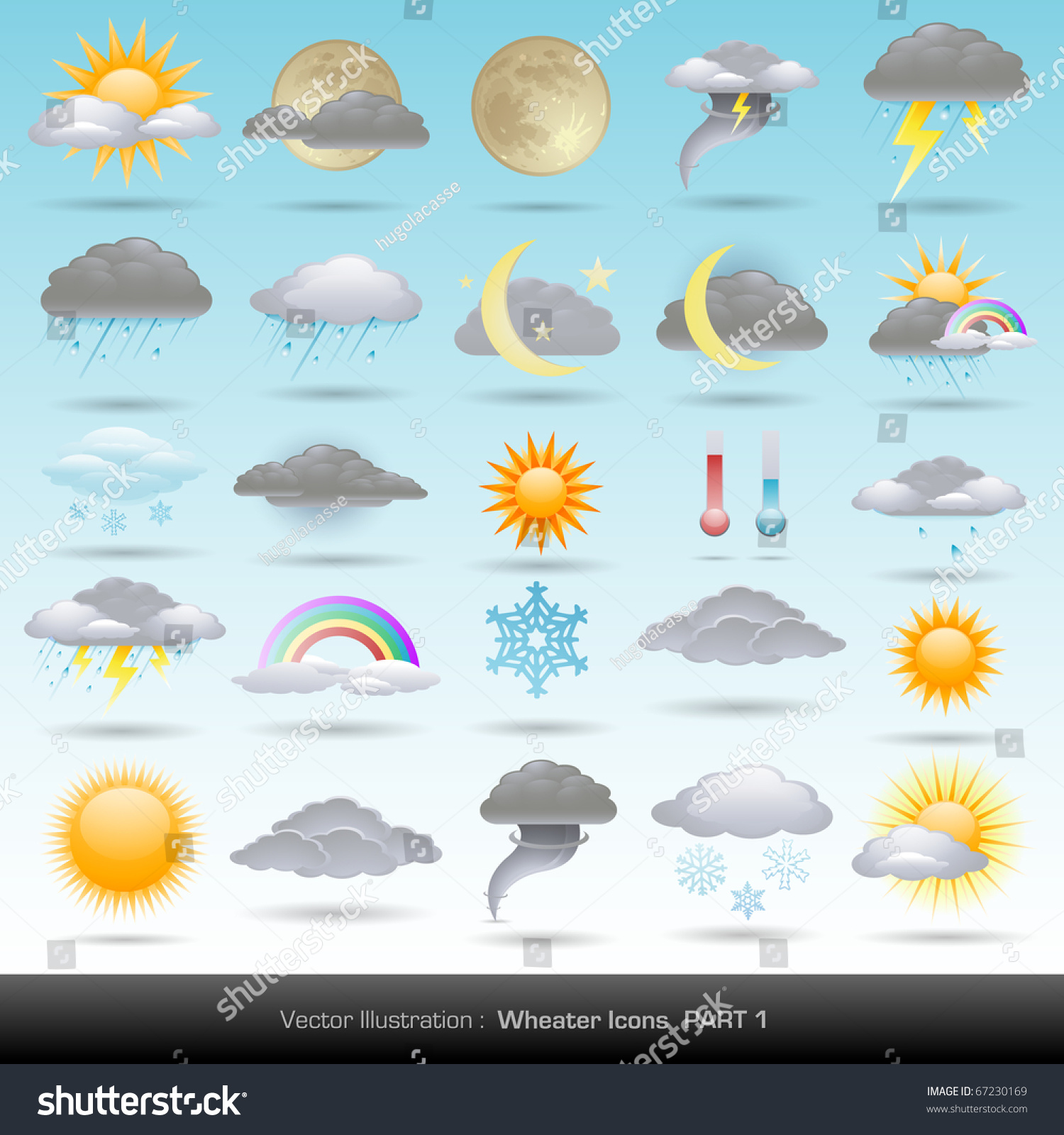 Colección de iconos del clima del: vector de stock (libre de regalías ...