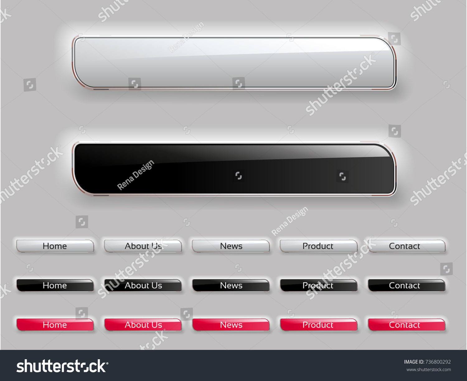 Vector Web Design Menu Buttons Website Stock Vector (Royalty Free ...