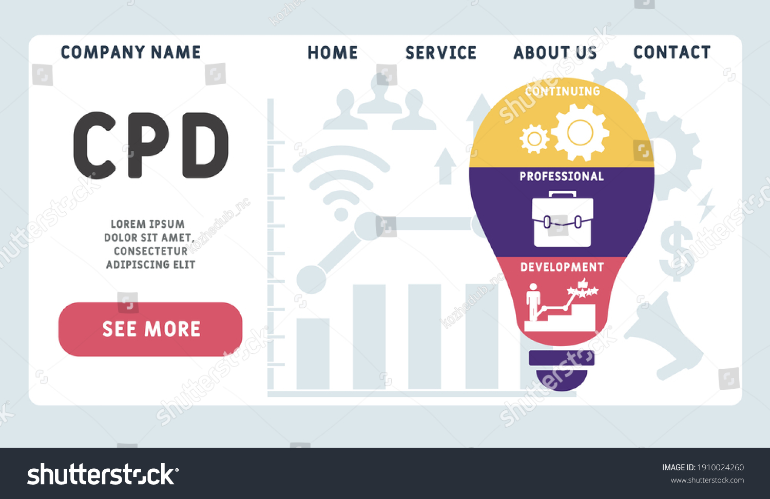 Vector Website Design Template Cpd Continuing Stock Vector (Royalty ...
