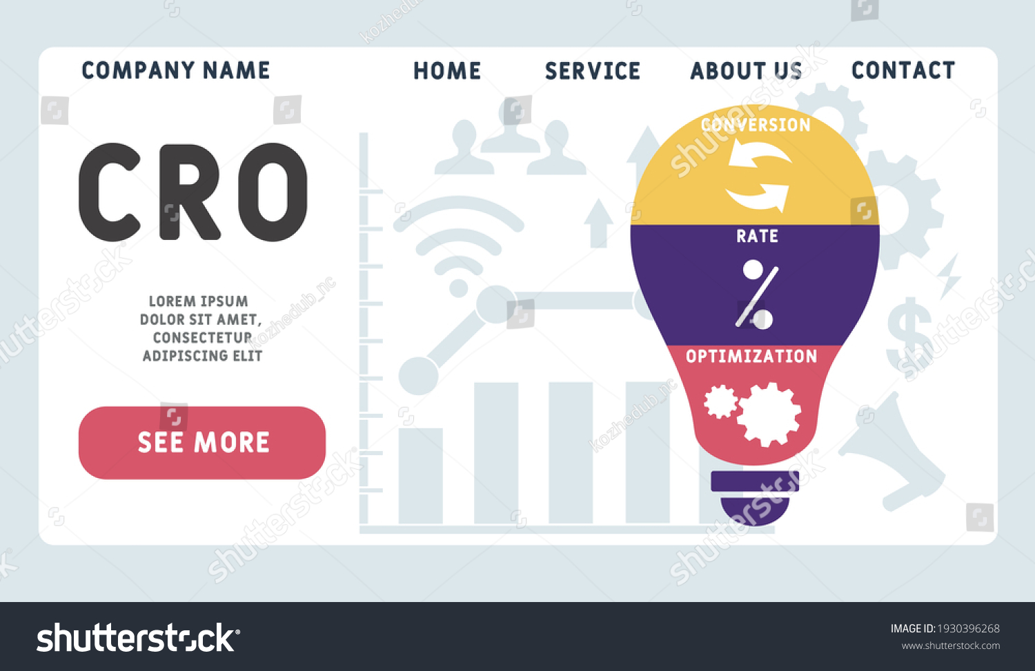 Vector Website Design Template Cro Conversion Stock Vector (Royalty ...