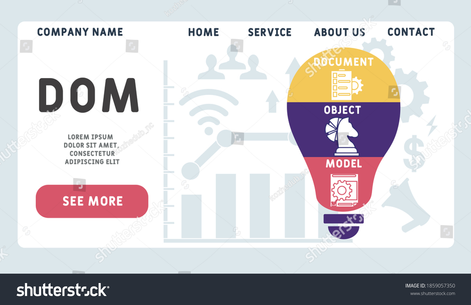 Vector Website Design Template Dom Document Stock Vector (Royalty Free ...