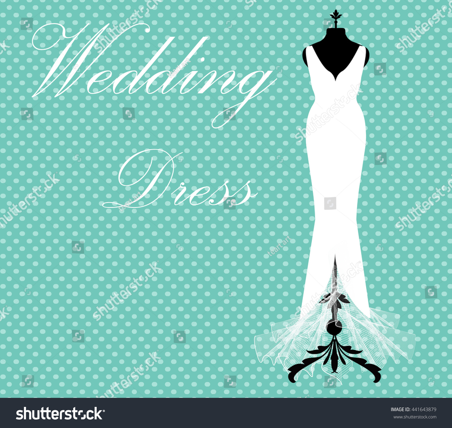 Vector Wedding Dress Stock Vector (Royalty Free) 441643879 | Shutterstock