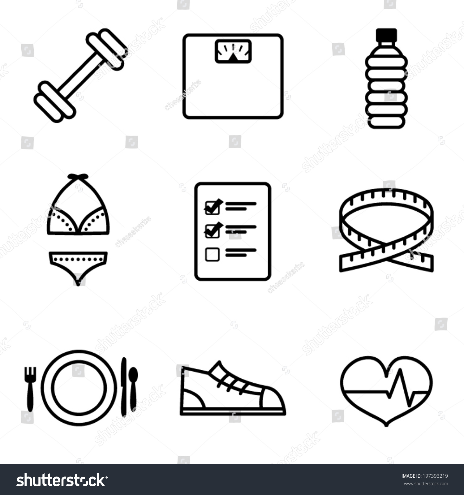 Vector Weight Loss Icons Stock Vector (Royalty Free) 197393219 ...