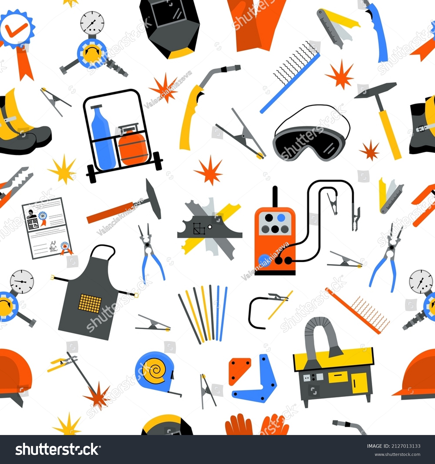 Vector Welding Flat Pattern On White Stock Vector (Royalty Free ...