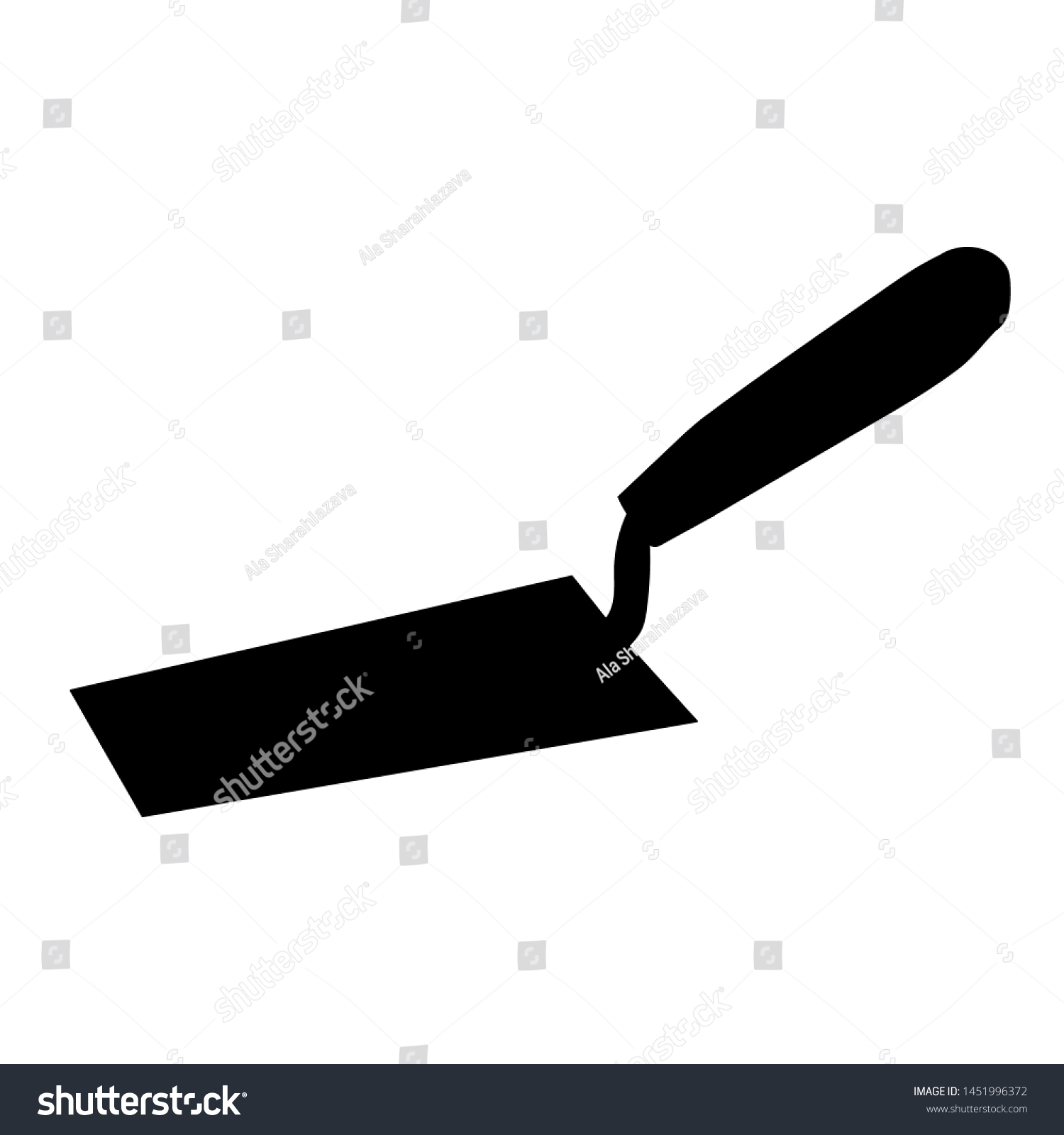 Vector White Background Tool Trowel Silhouette: vector de stock (libre ...
