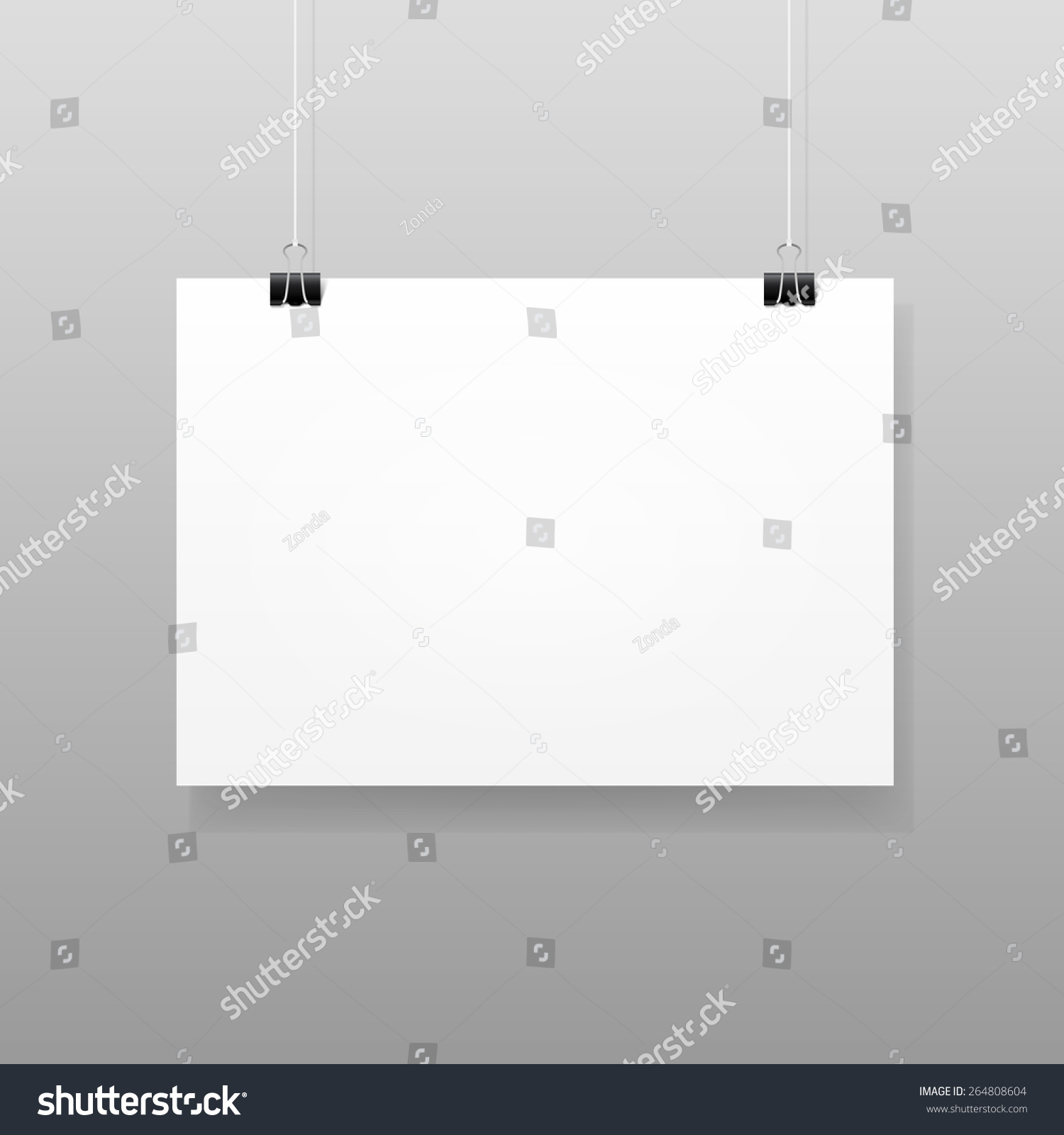 Vector White Blank Paper Wall Poster Stock Vector (Royalty Free) 264808604