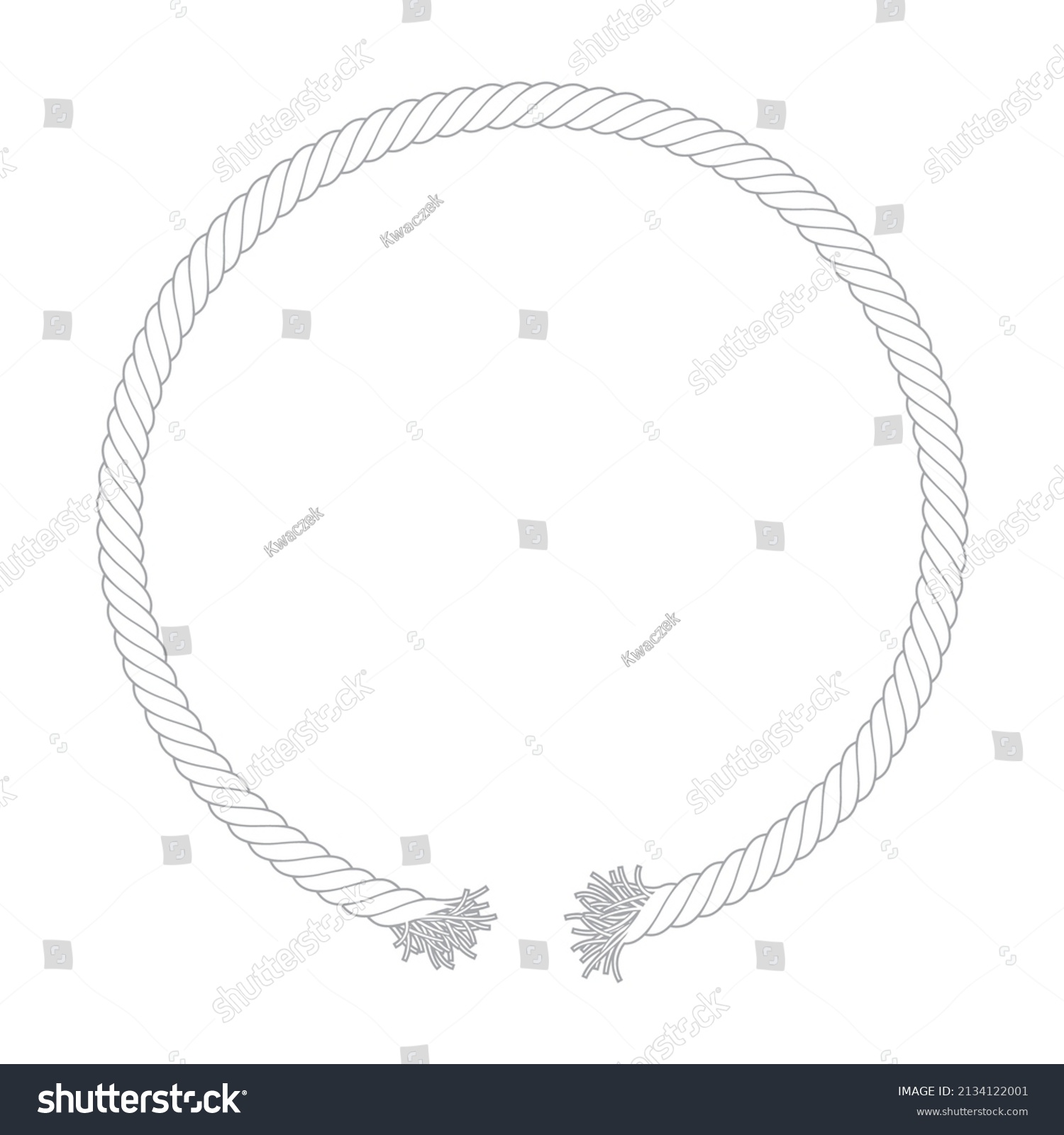 Vector White Circle Torn Rope Frame Stock Vector (Royalty Free ...