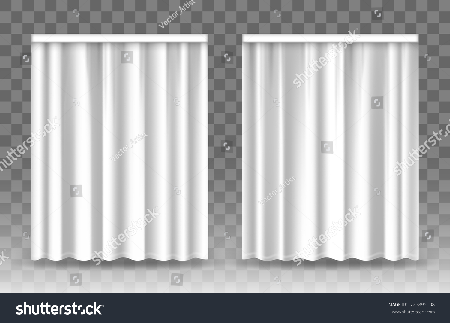 Vector White Curtains Isolated On Transparent Stock Vector (Royalty ...