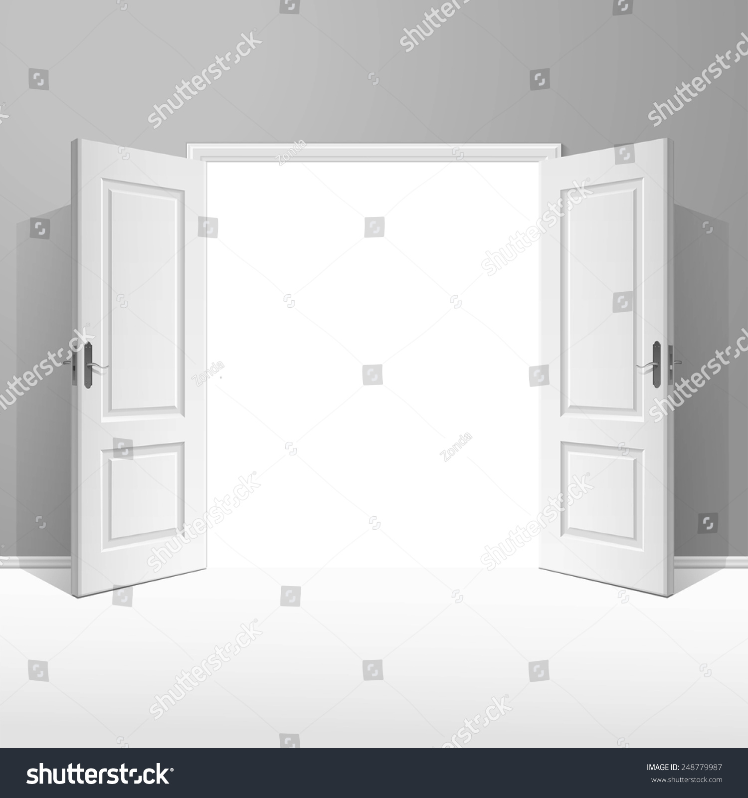 Vector White Open Door Frame Isolated Stock Vector (Royalty Free) 248779987