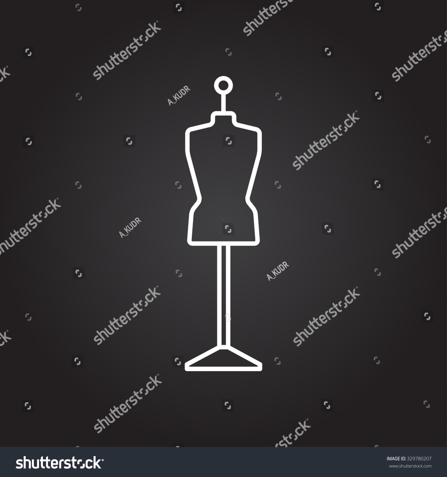 Vector White Outline Tailor Model Icon Stock Vector (Royalty Free ...