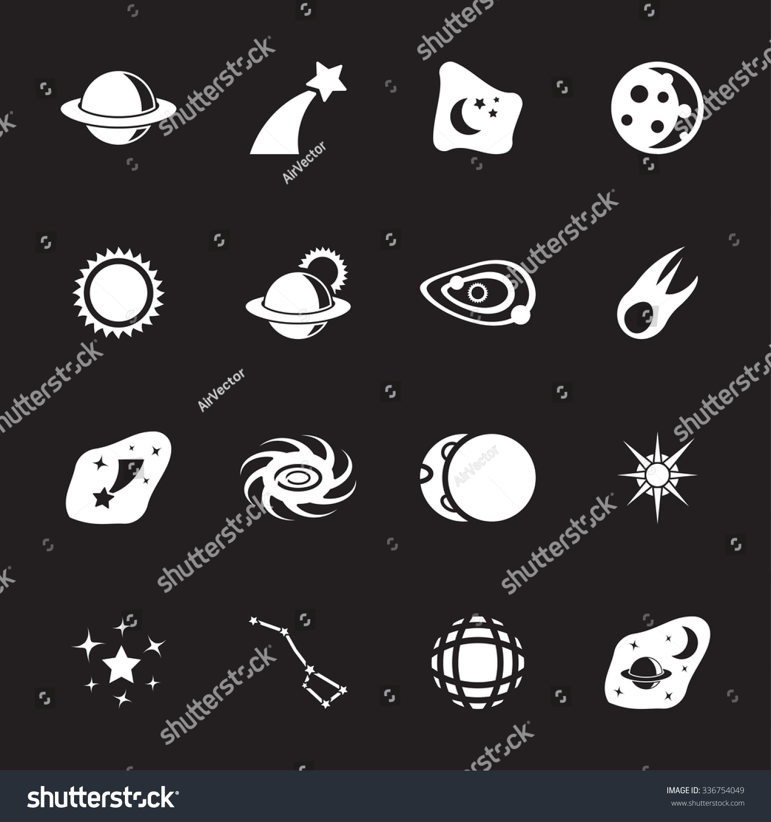 Vector White Space Icon Set On Stock Vector (Royalty Free) 336754049 ...