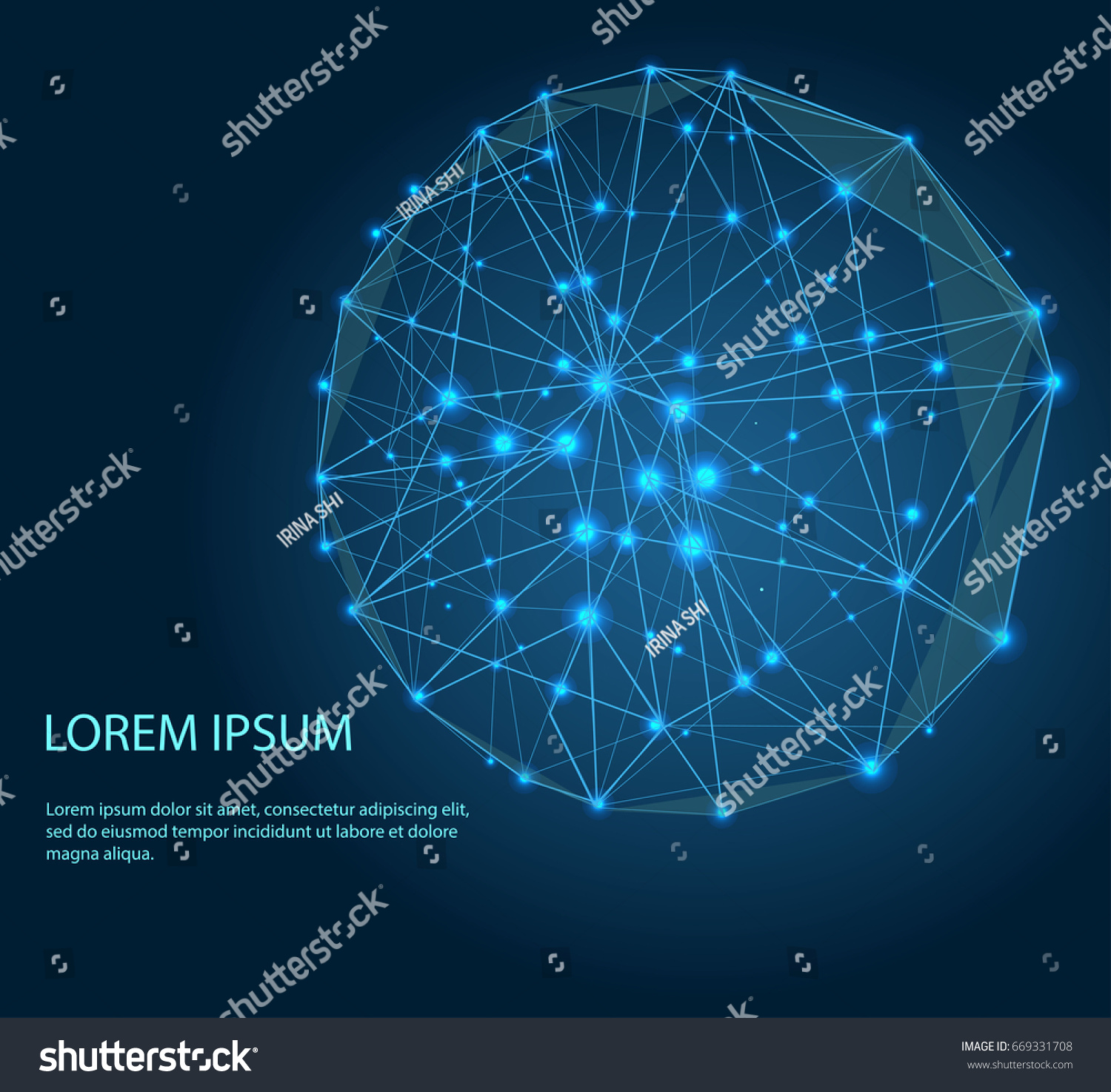 Vector Wireframe Connecting Earth Sphere Globe Stock Vector (Royalty ...