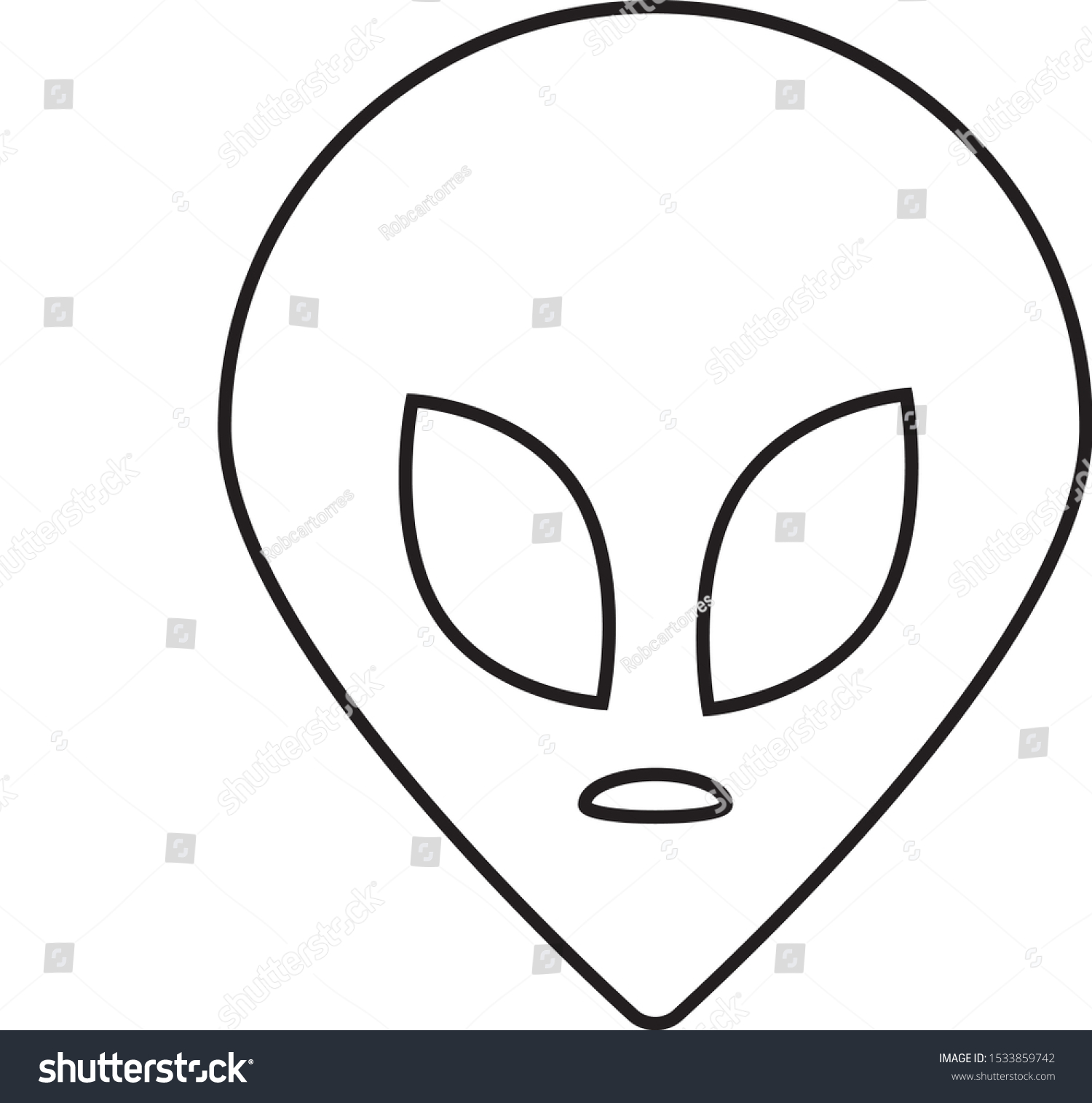 Vector Simple Drawing Shaped Like Alien Stock Vector (Royalty Free ...