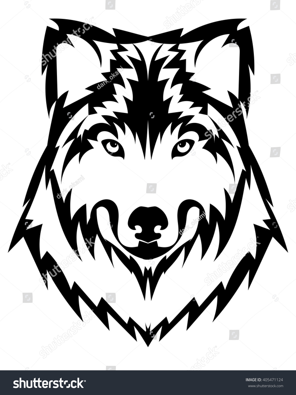 Vector Wolfs Head Design Element On Stock Vector (Royalty Free) 405471124