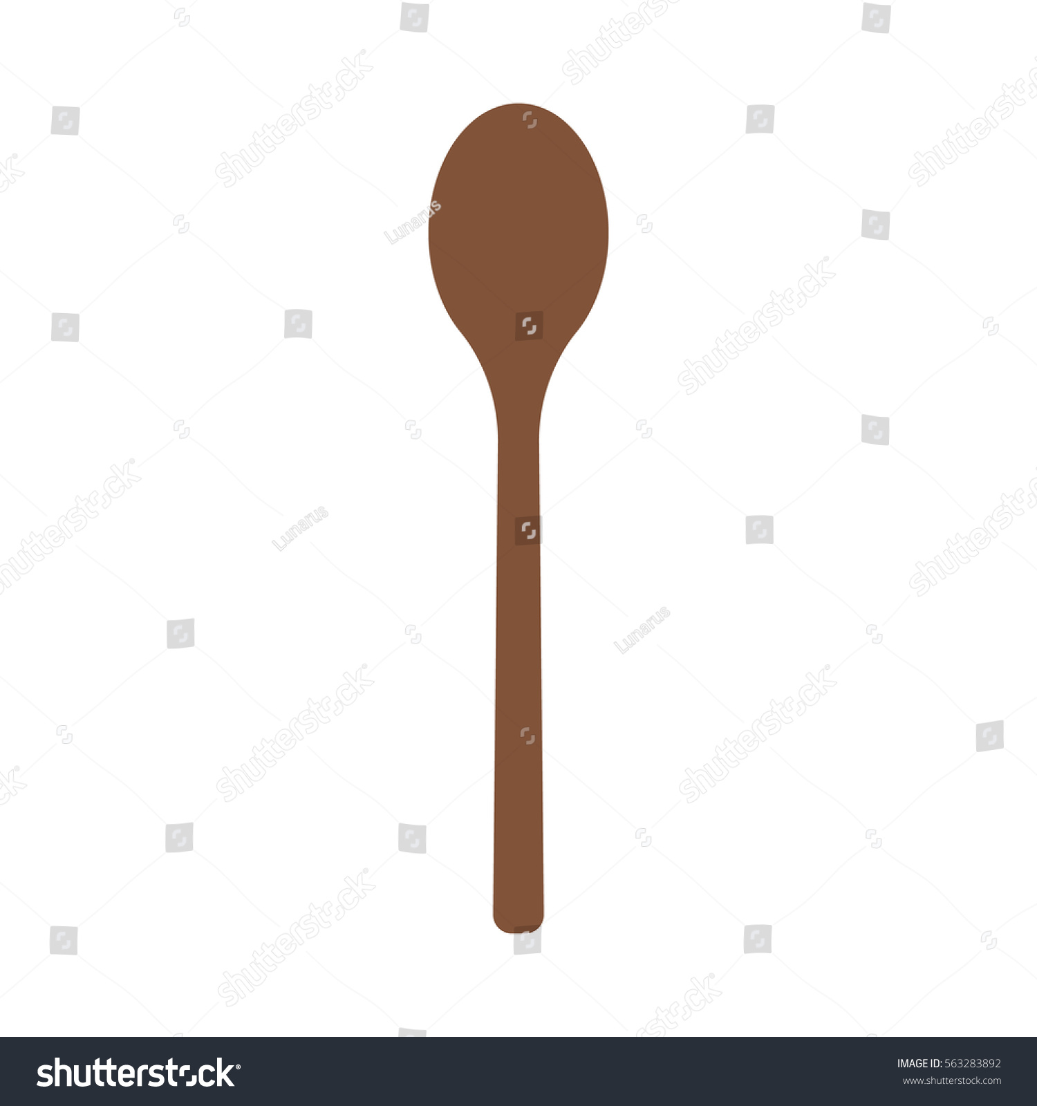 Vector Wood Kitchen Spoon Flat Icon Stock Vector (Royalty Free ...