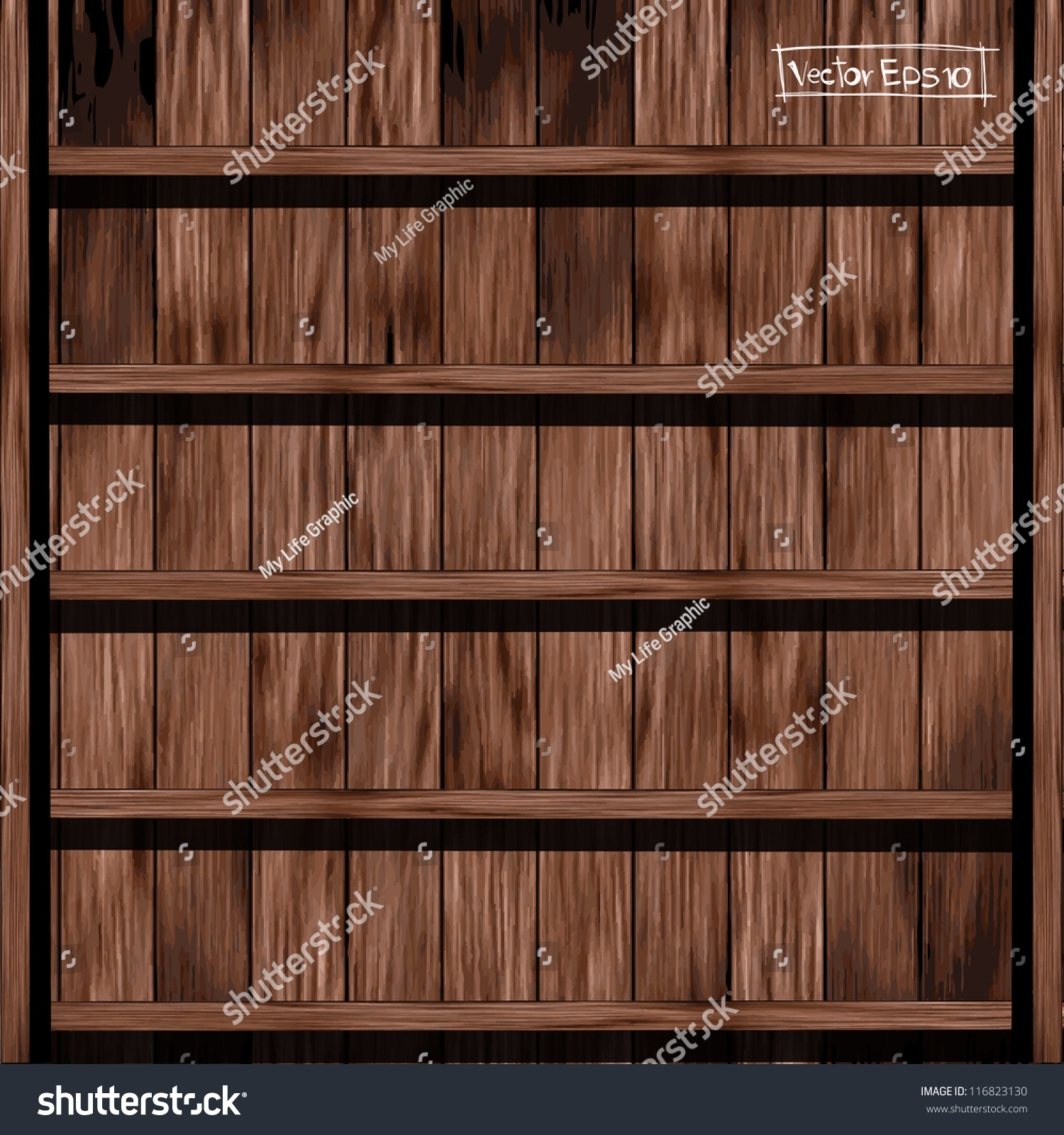 Vector Wood Shelf Design Stock Vector (Royalty Free) 116823130