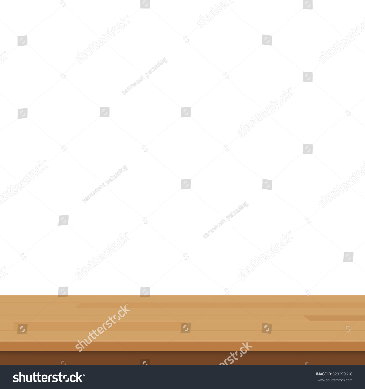 Vector Wood Table Top On Isolated Stock Vector (Royalty Free) 623299616