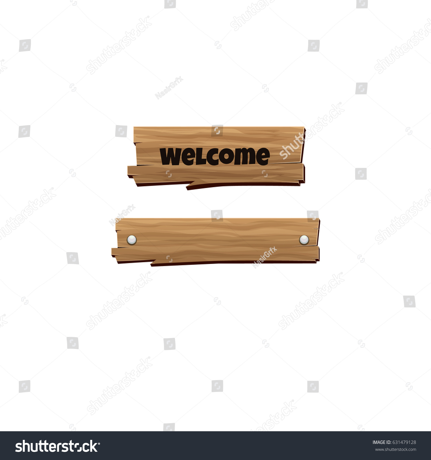 Vector Wood Title Board Stock Vector (Royalty Free) 631479128 ...