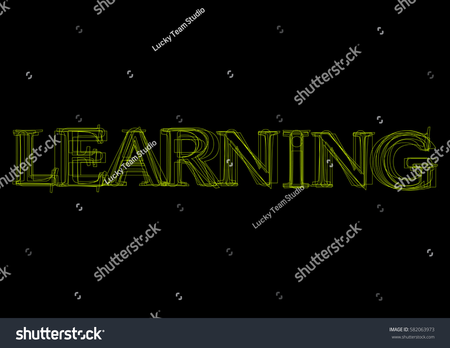 Vector Word Learning Green Light On Stock Vector (Royalty Free ...