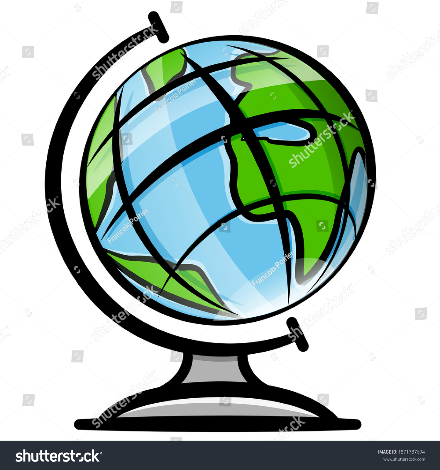 Vector World Globe Cartoon Illustration Stock Vector (Royalty Free ...
