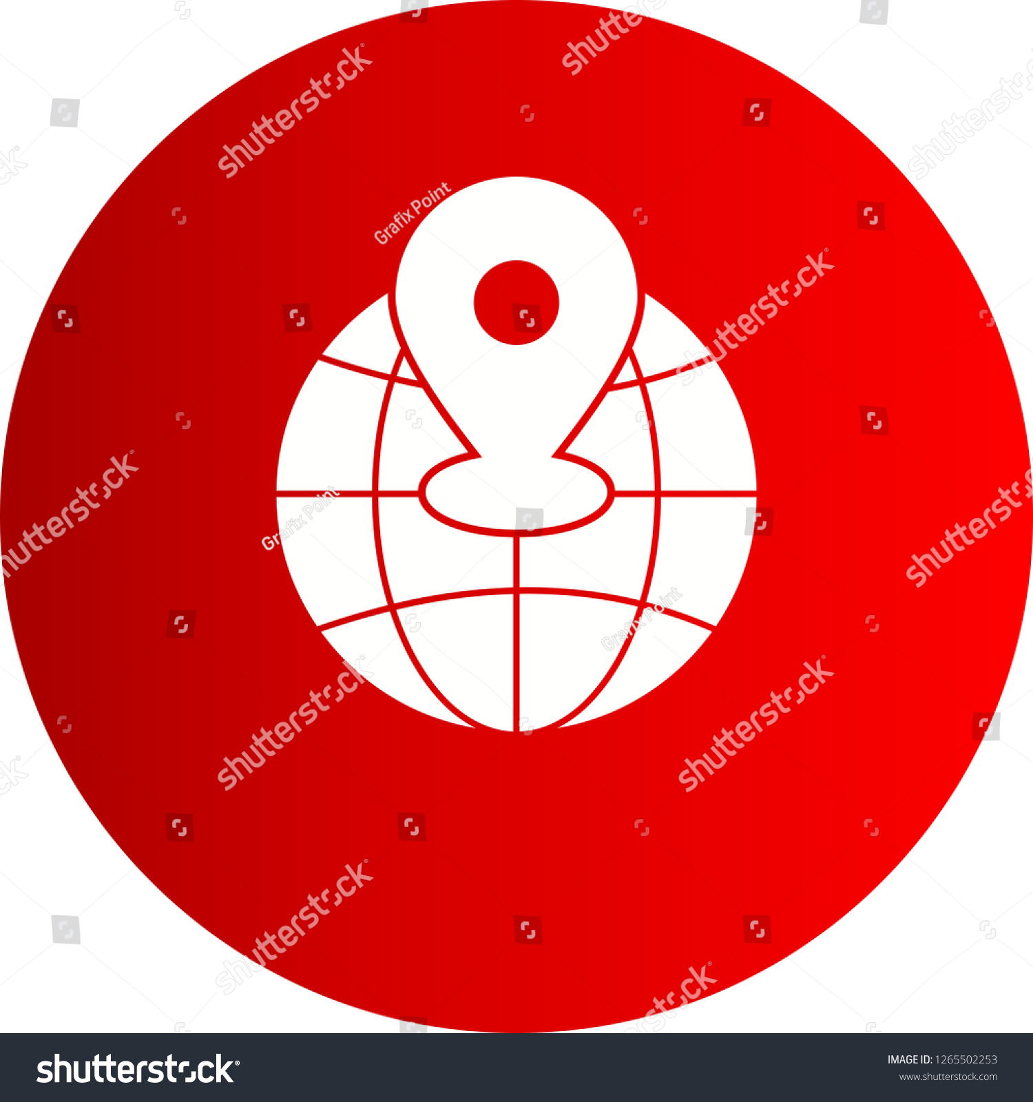 Vector World Location Icon Stock Vector (Royalty Free) 1265502253 ...
