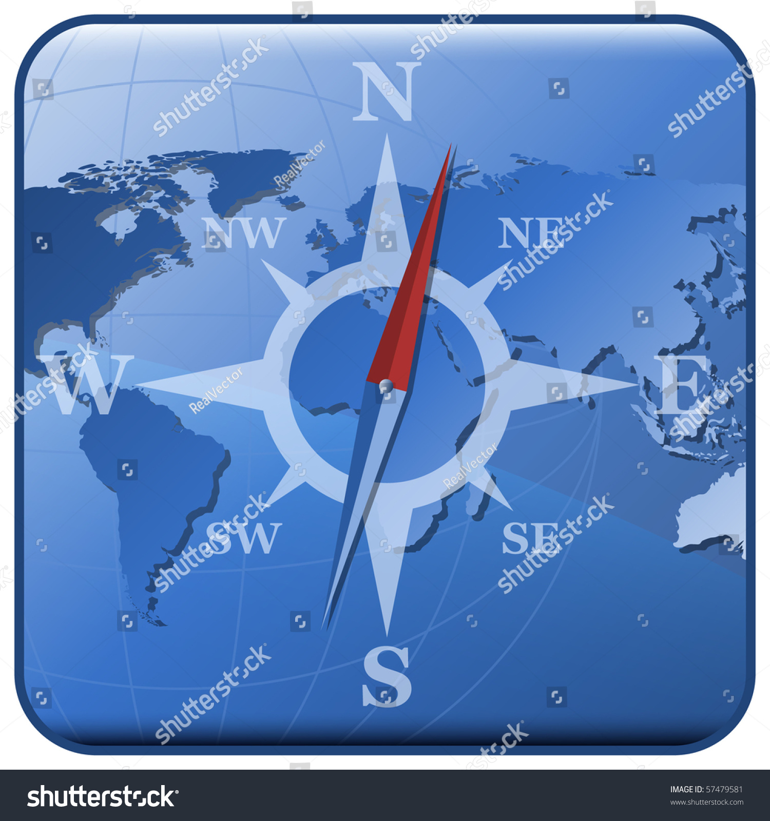 Vector World Map Stylized Compass Icon: เวกเตอร์สต็อก (ปลอดค่าลิขสิทธิ์ ...