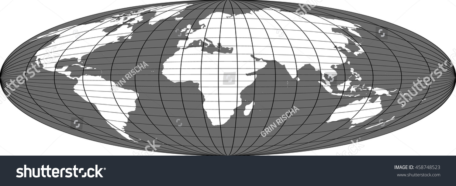 Vector World Map Grid Stock Vector (Royalty Free) 458748523