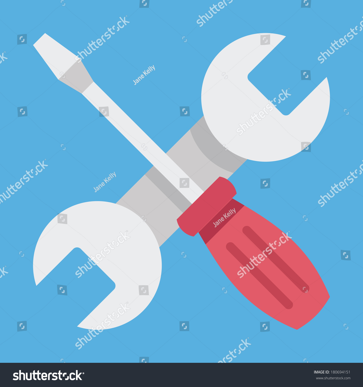 Vector Wrench Screwdriver Icon Stock Vector (Royalty Free) 180694151 ...