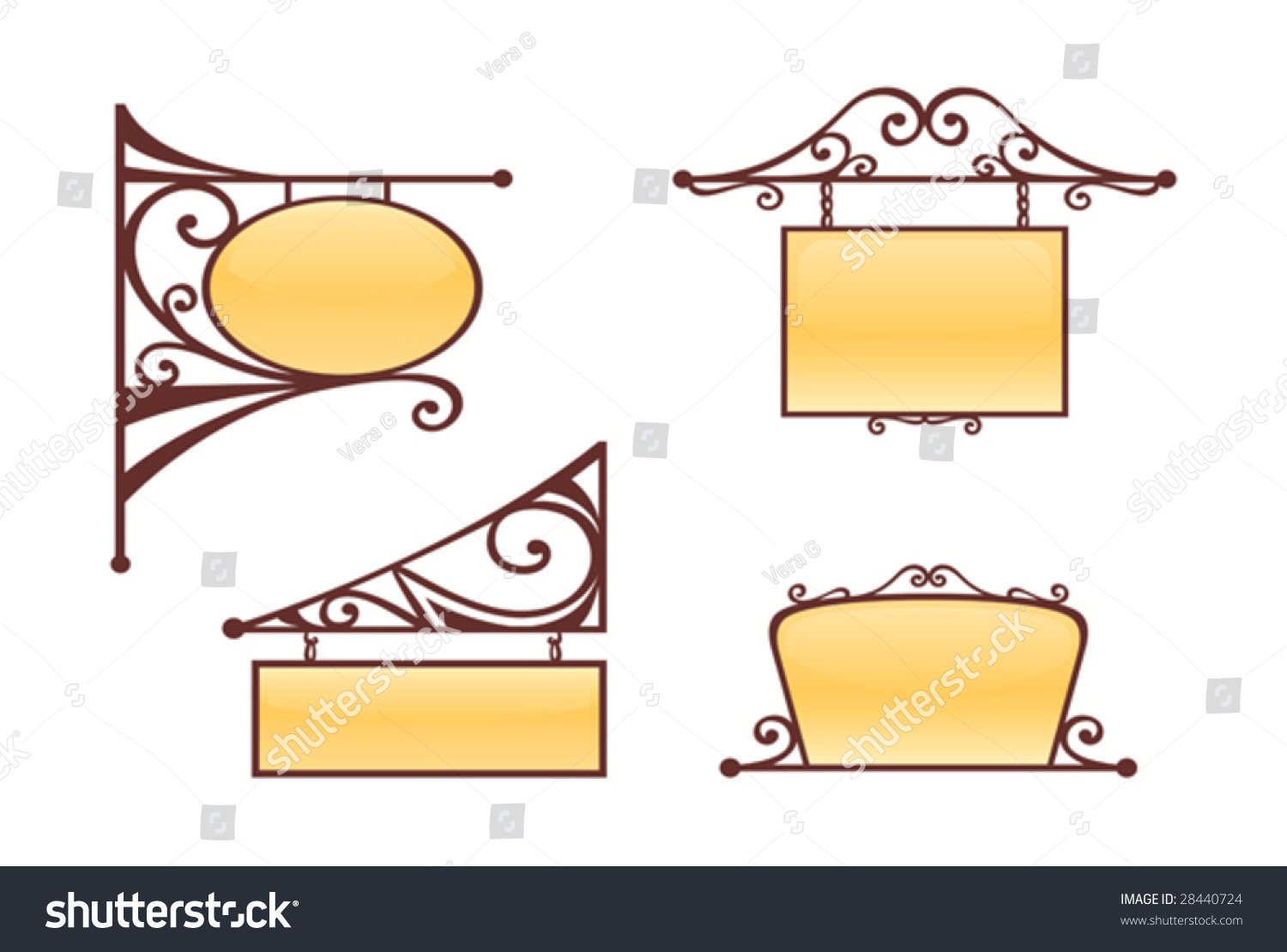 Vector Wrought Iron Signs Stock Vector (Royalty Free) 28440724