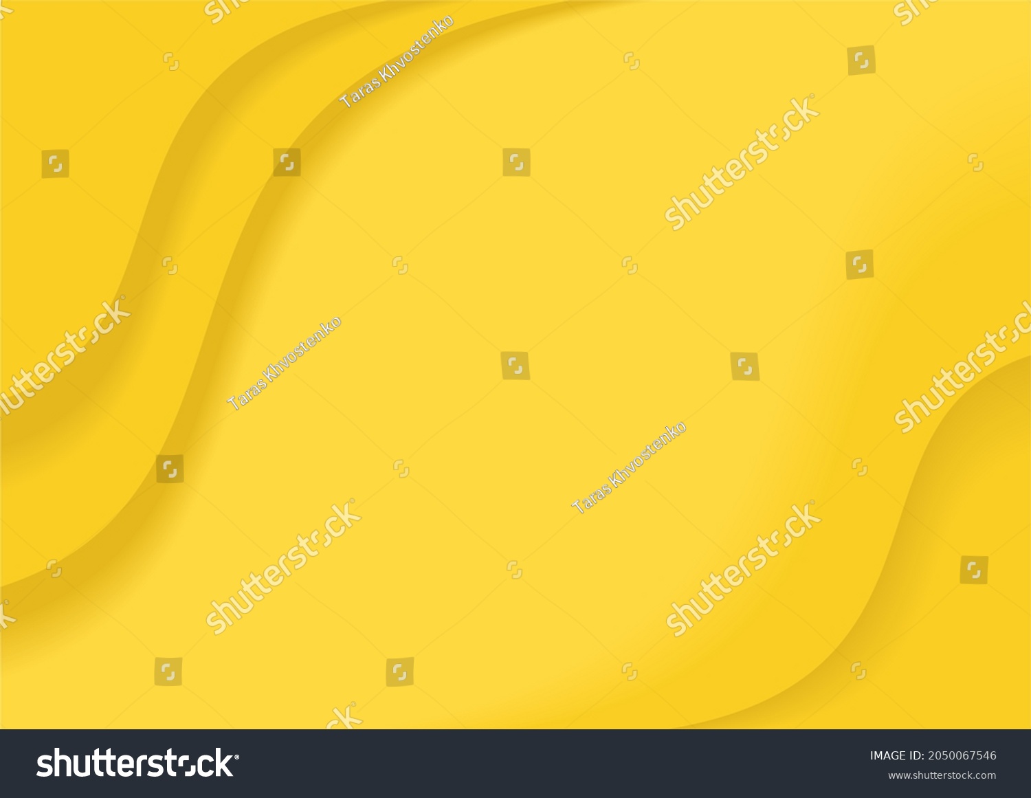 Vector Yellow Background Waves Shadows Stock Vector (Royalty Free ...