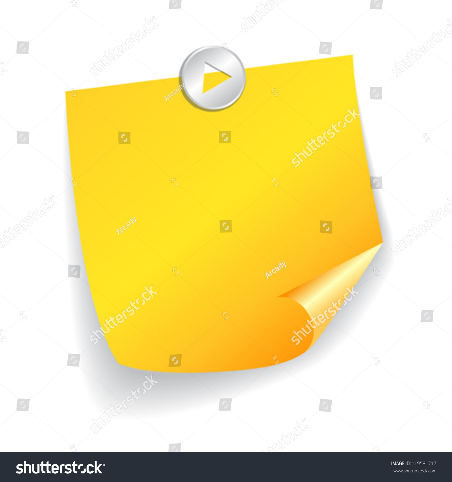 Vector Yellow Note Paper Illustration Stock Vector (Royalty Free ...